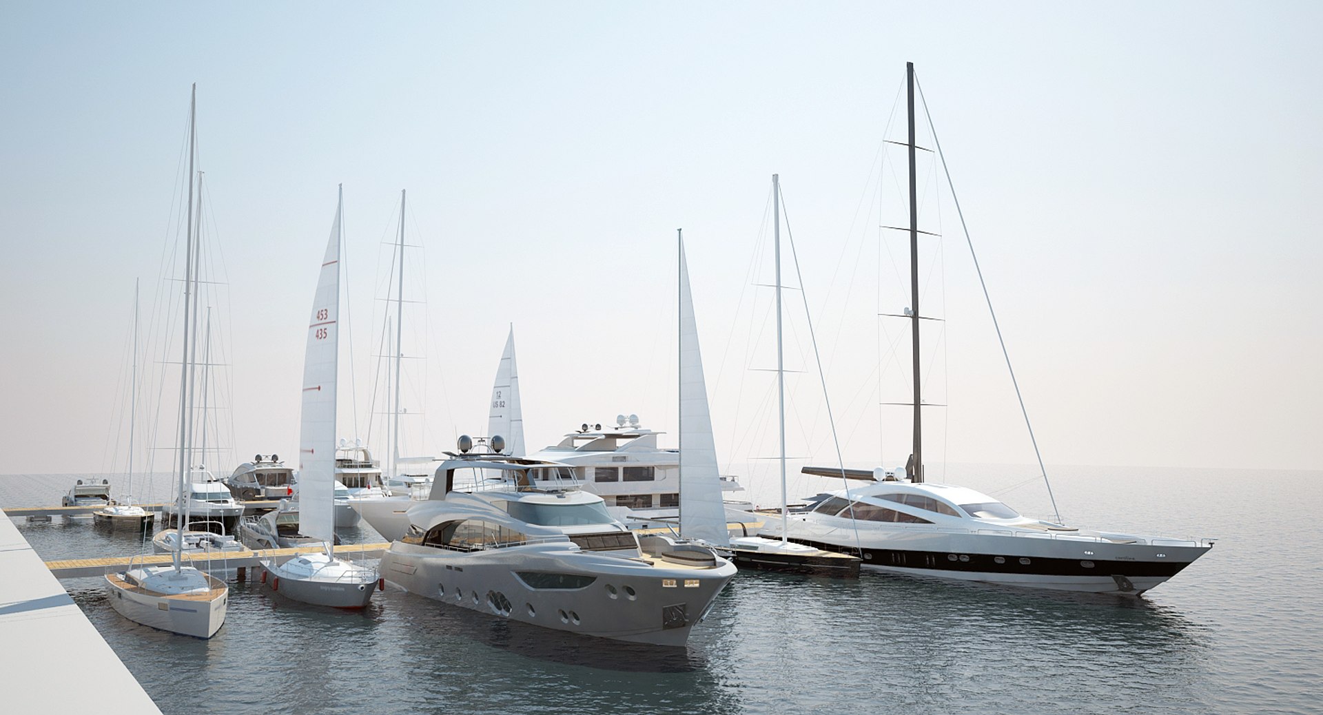 3d Yachts Marina Sailboat Model