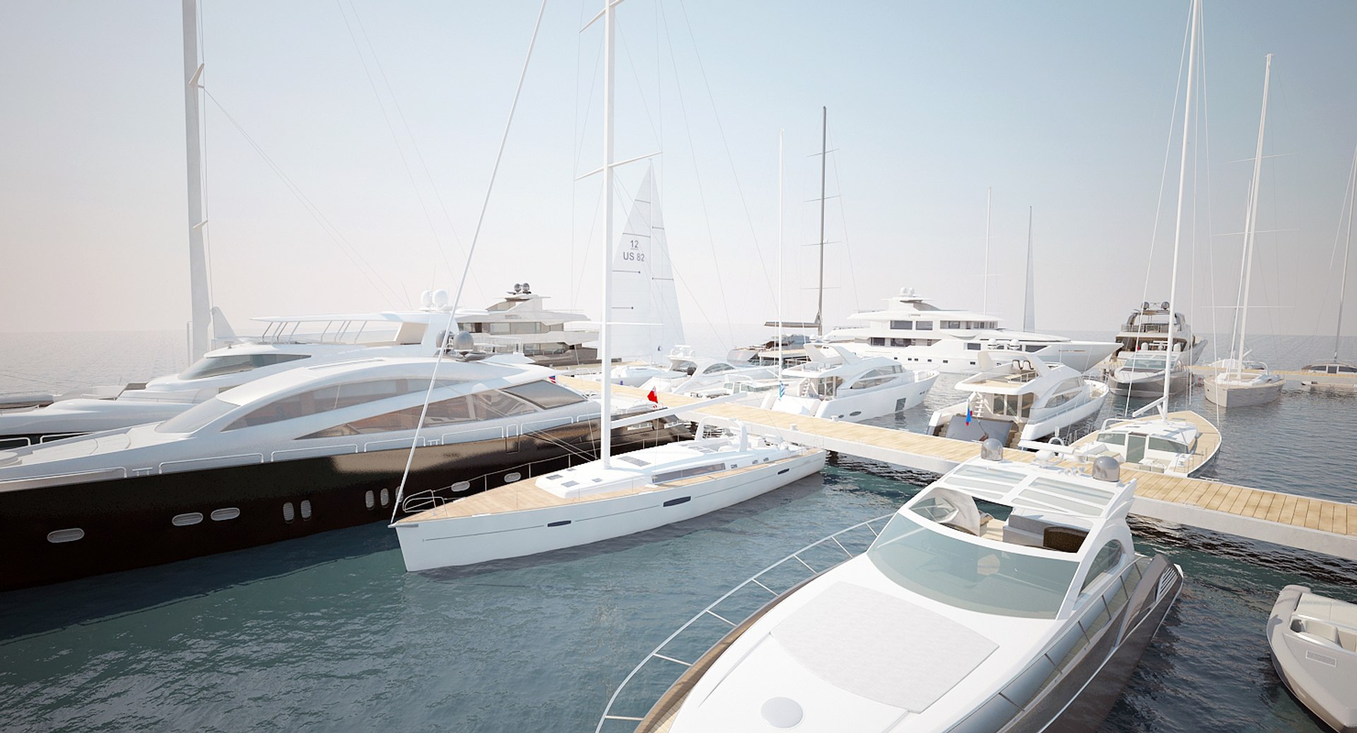 3d Yachts Marina Sailboat Model