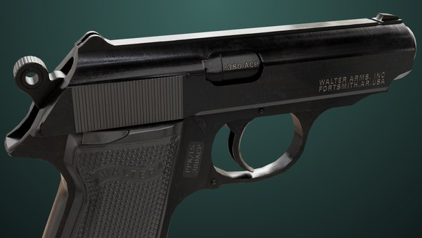 modelo 3d Pistol 05 Black Todas las texturas PBR Unity UE incluidas ...