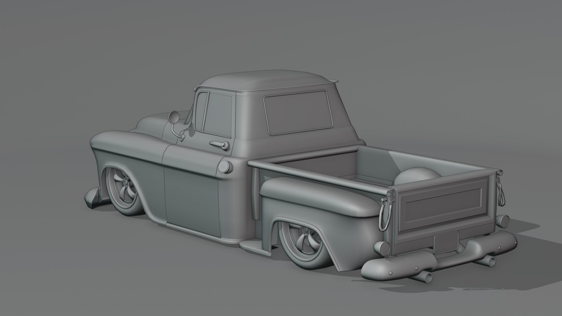 3D 1956 Chevrolet 3100 Pickup Truck Low-poly - TurboSquid 2082203