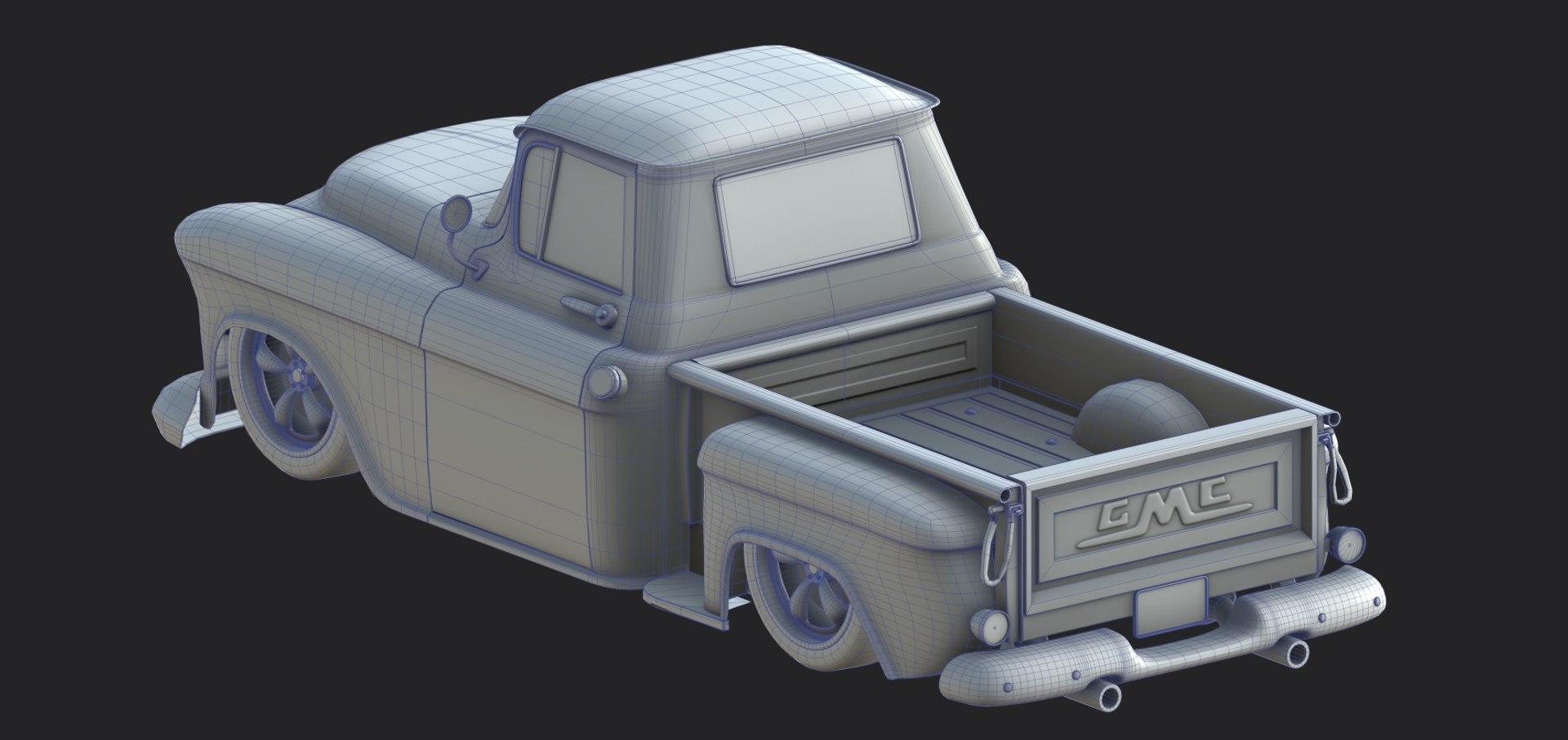 3D 1956 Chevrolet 3100 Pickup Truck Low-poly - TurboSquid 2082203