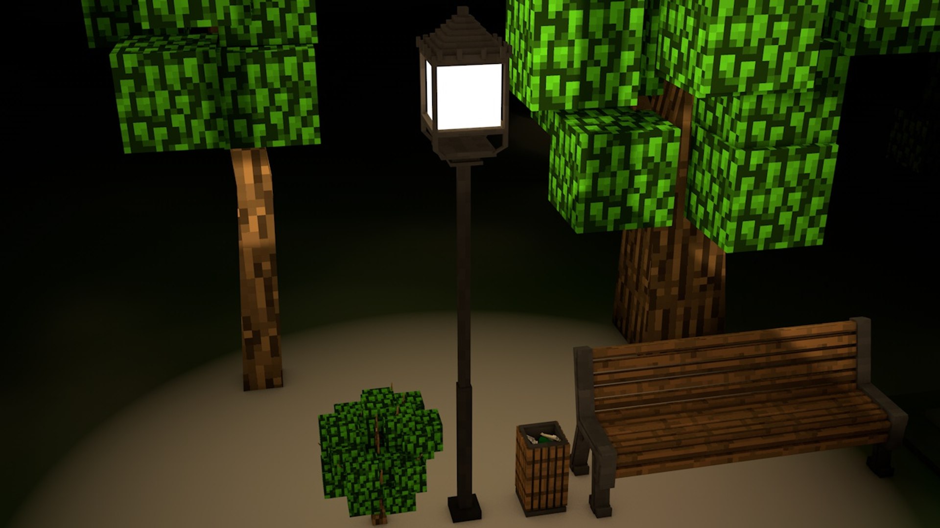 Minecraft Park 3d C4d