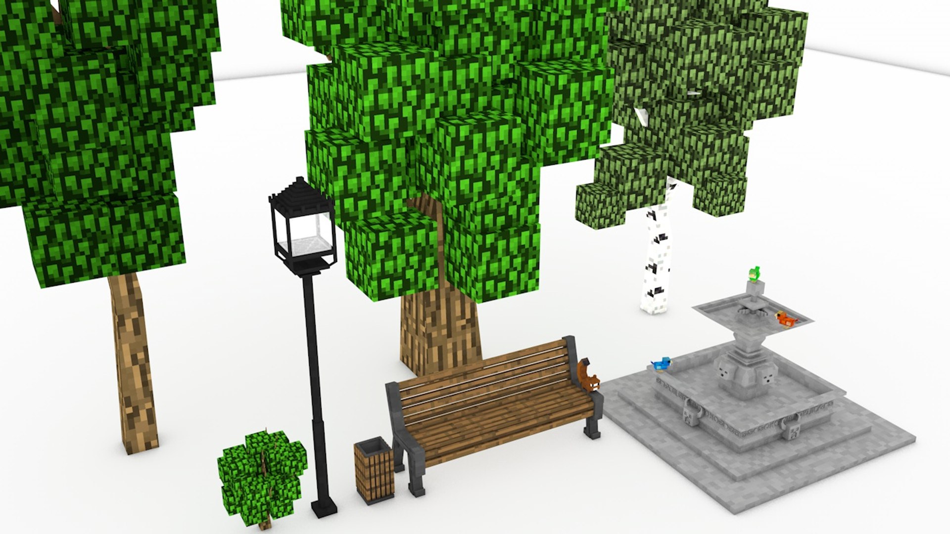Minecraft Park 3d C4d