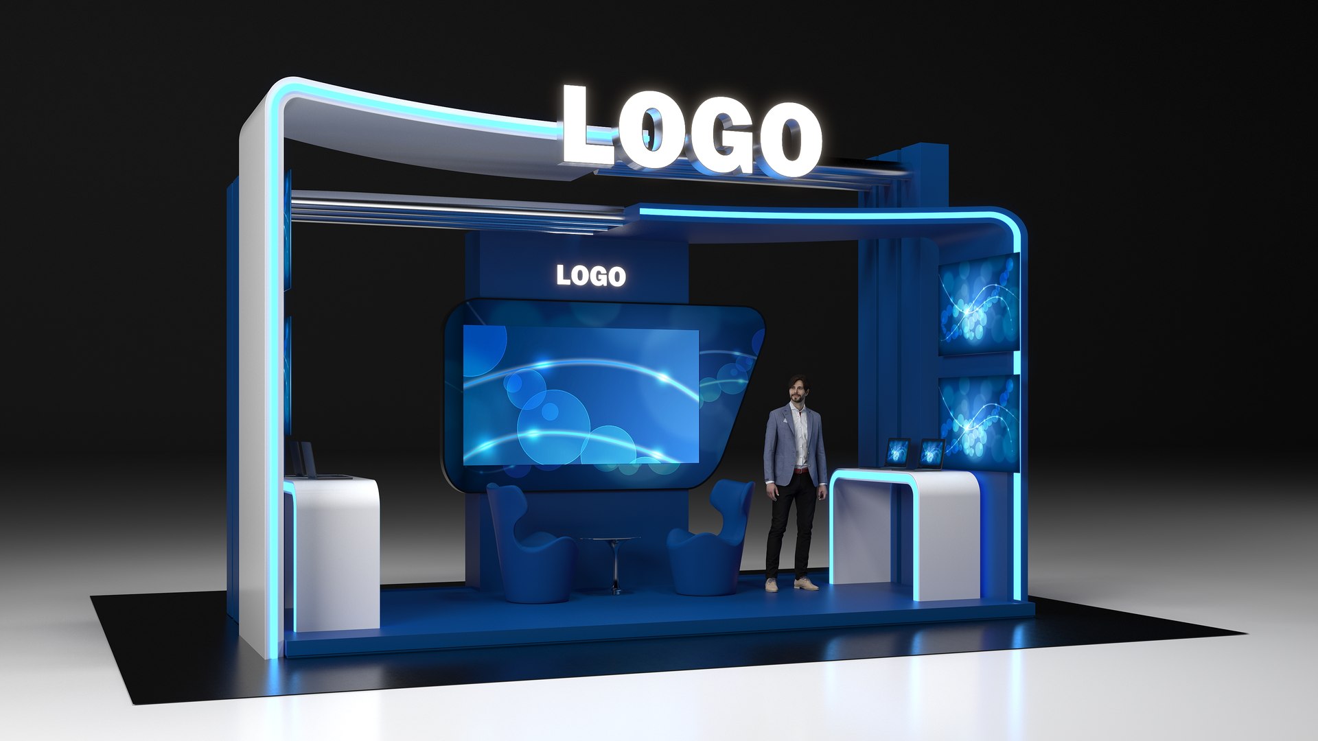 3D Model Modular Exhibition Design Stand - TurboSquid 1866949