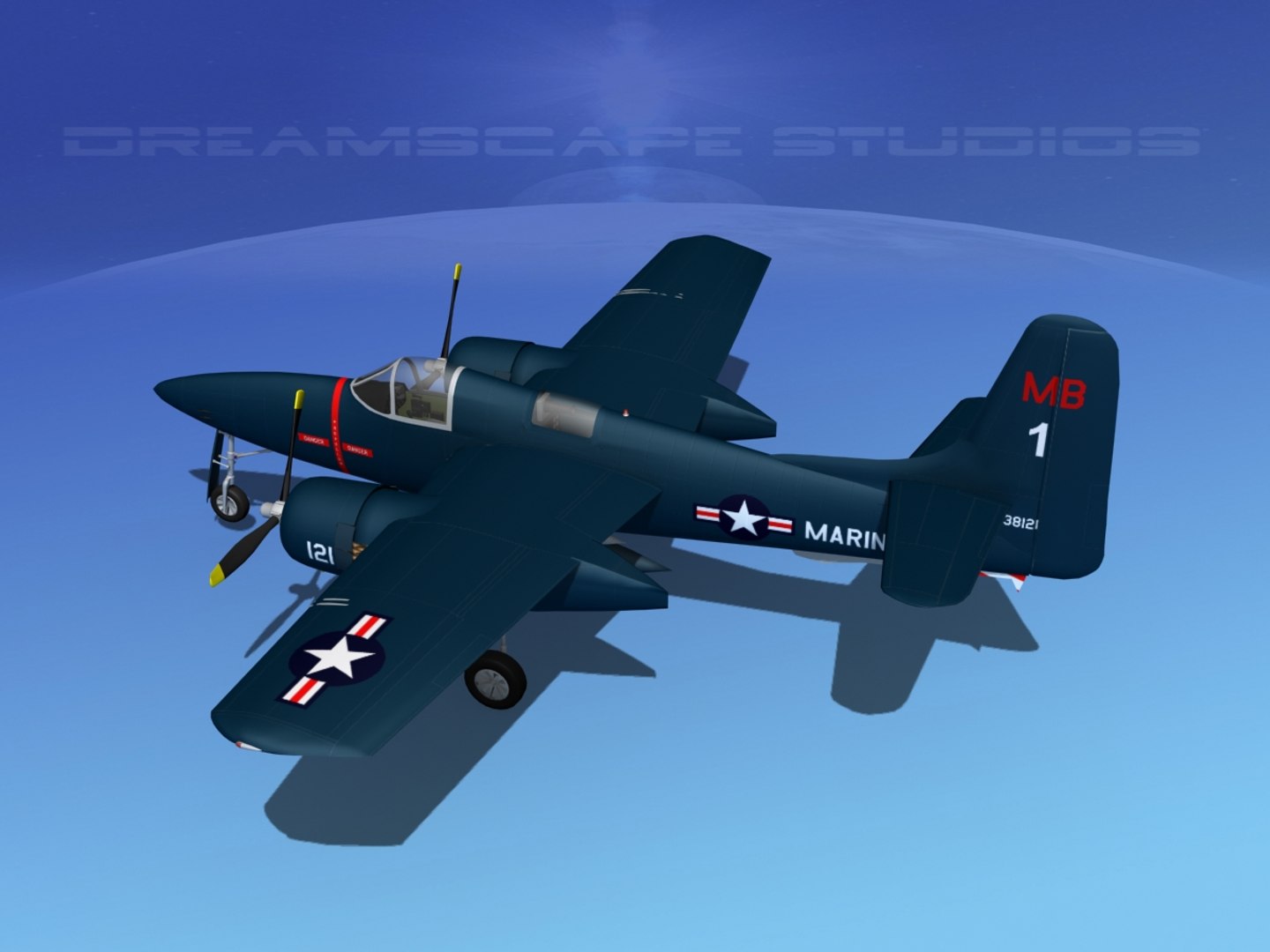 3d model cockpit tigercat fighters