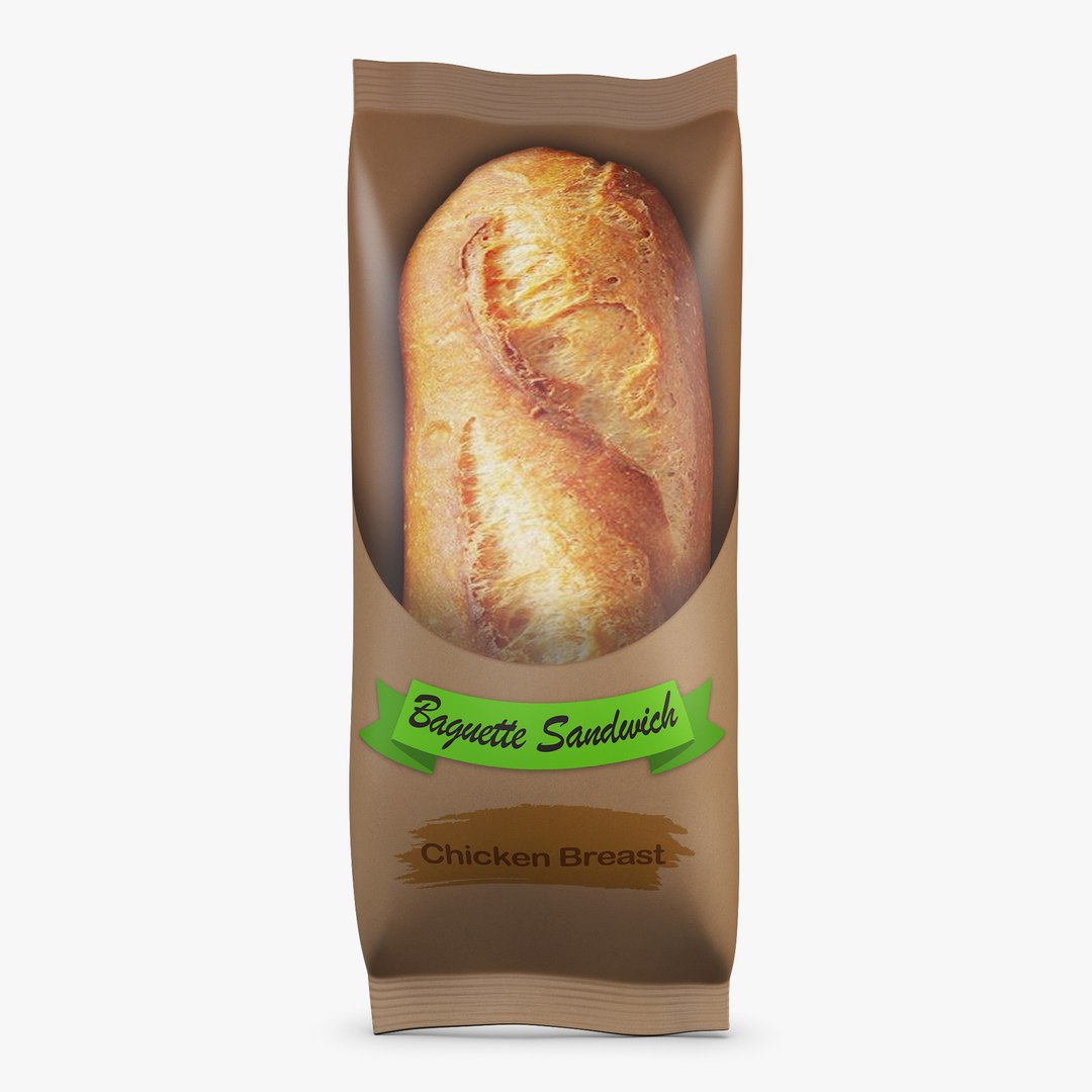 3D Baguette Sandwich Packaging Simple M 1 - TurboSquid 2132480