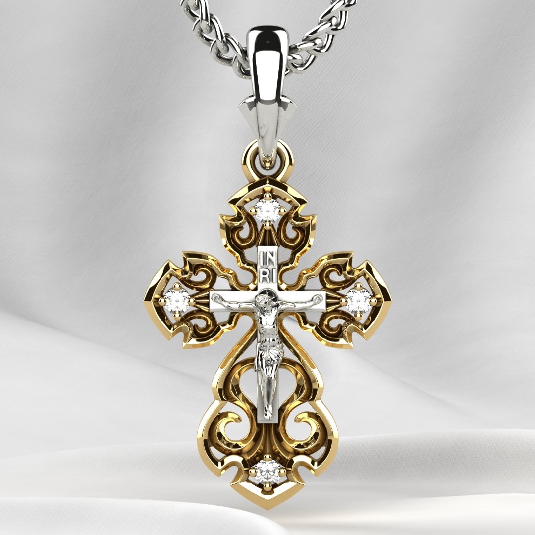 Gold Cross With Crucifix 3D - TurboSquid 1882110