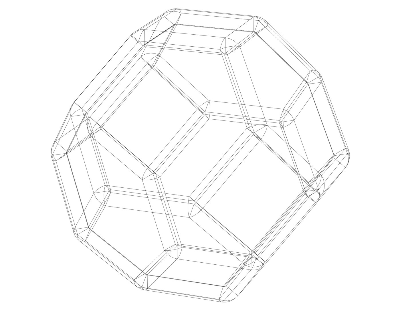 Wireframe Shape Truncated Octahedron 3D Model - TurboSquid 2162801