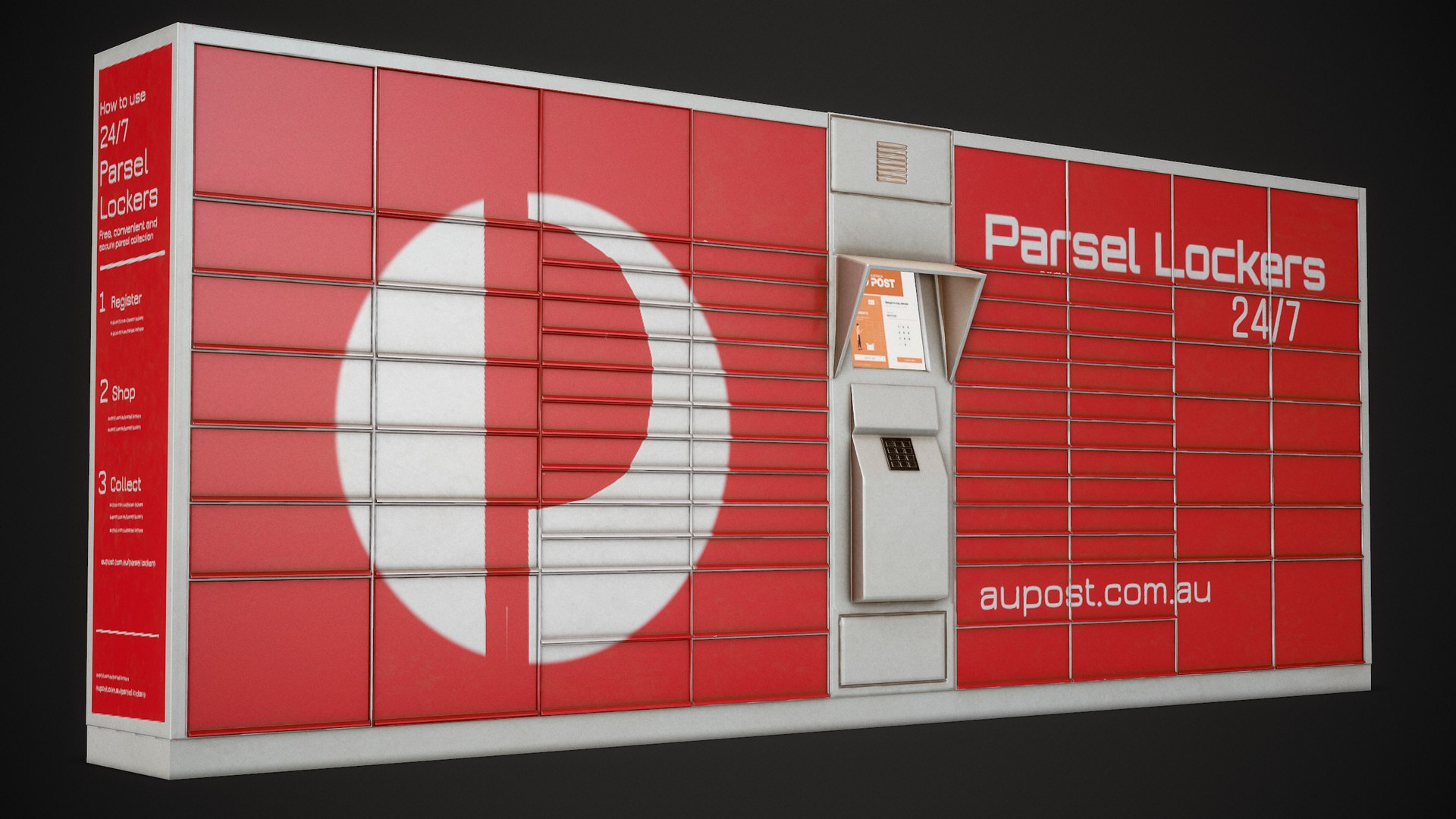 Post parcel locker 3D model - TurboSquid 1679573