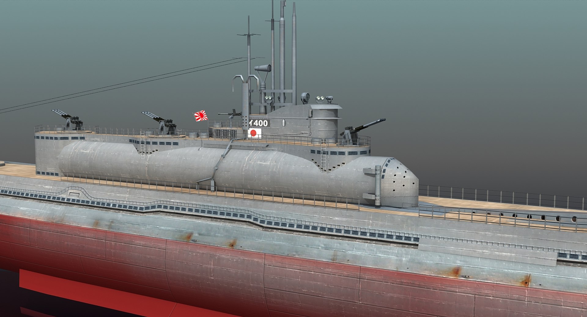 I-400 submarine 3D model - TurboSquid 1340541