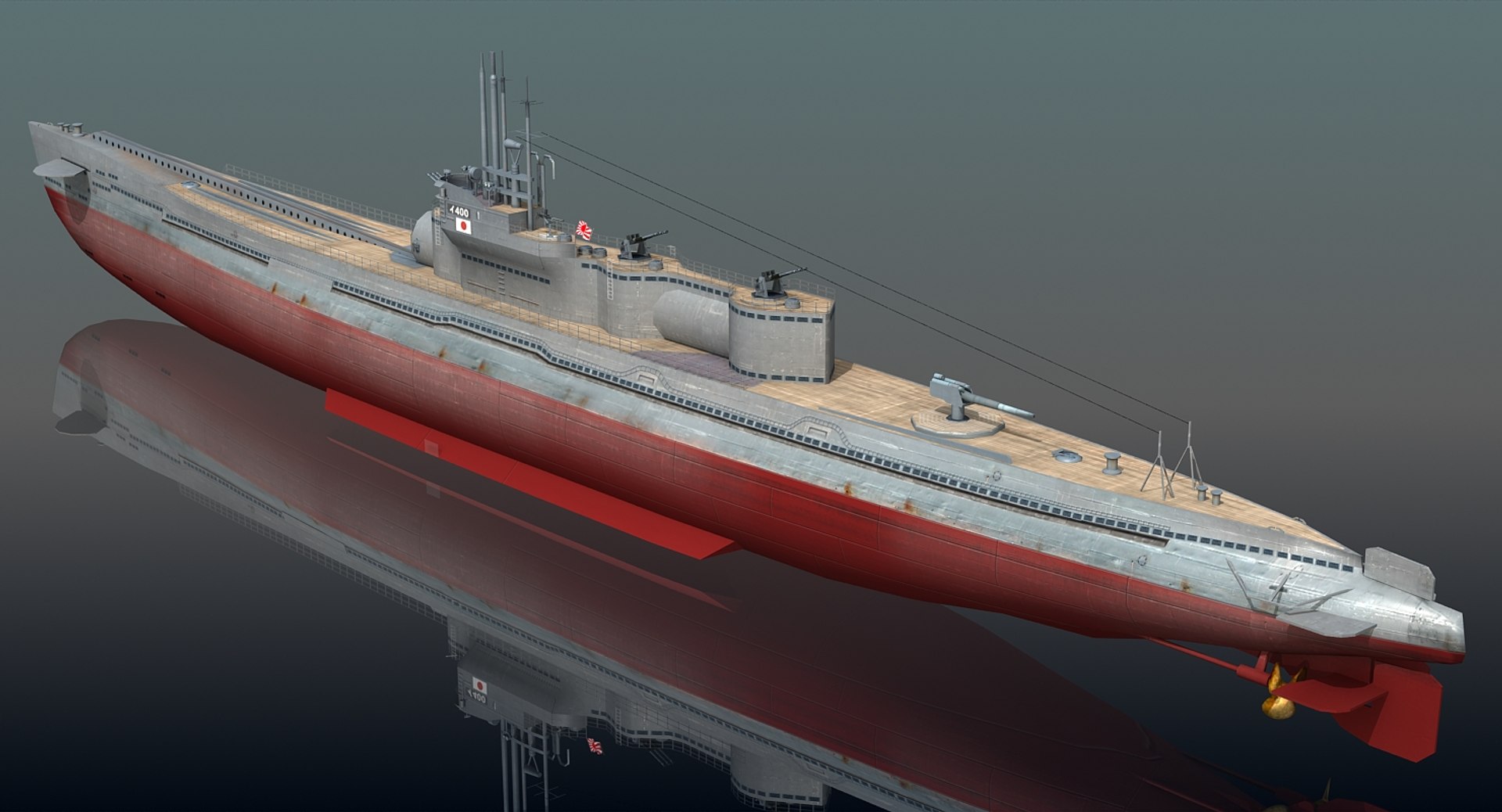 I-400 submarine 3D model - TurboSquid 1340541