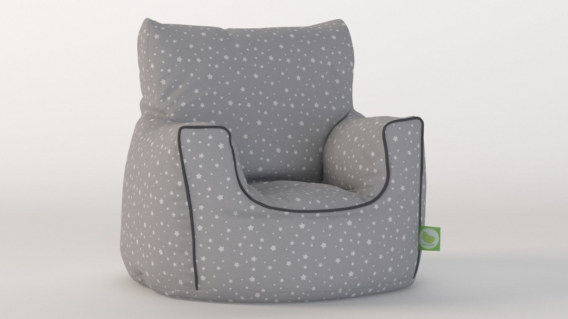 3D model Cotton Grey Stars Bean Bag Arm Chair - TurboSquid 1724218