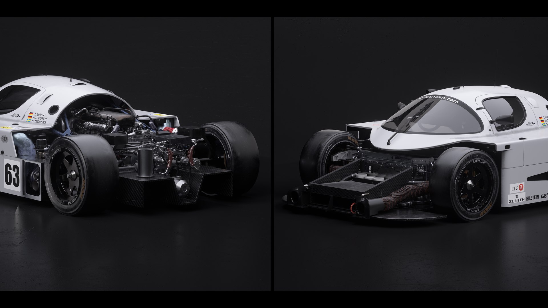 3D Model Mercedes Sauber C9 - 1989 With Chassis - TurboSquid 2318094