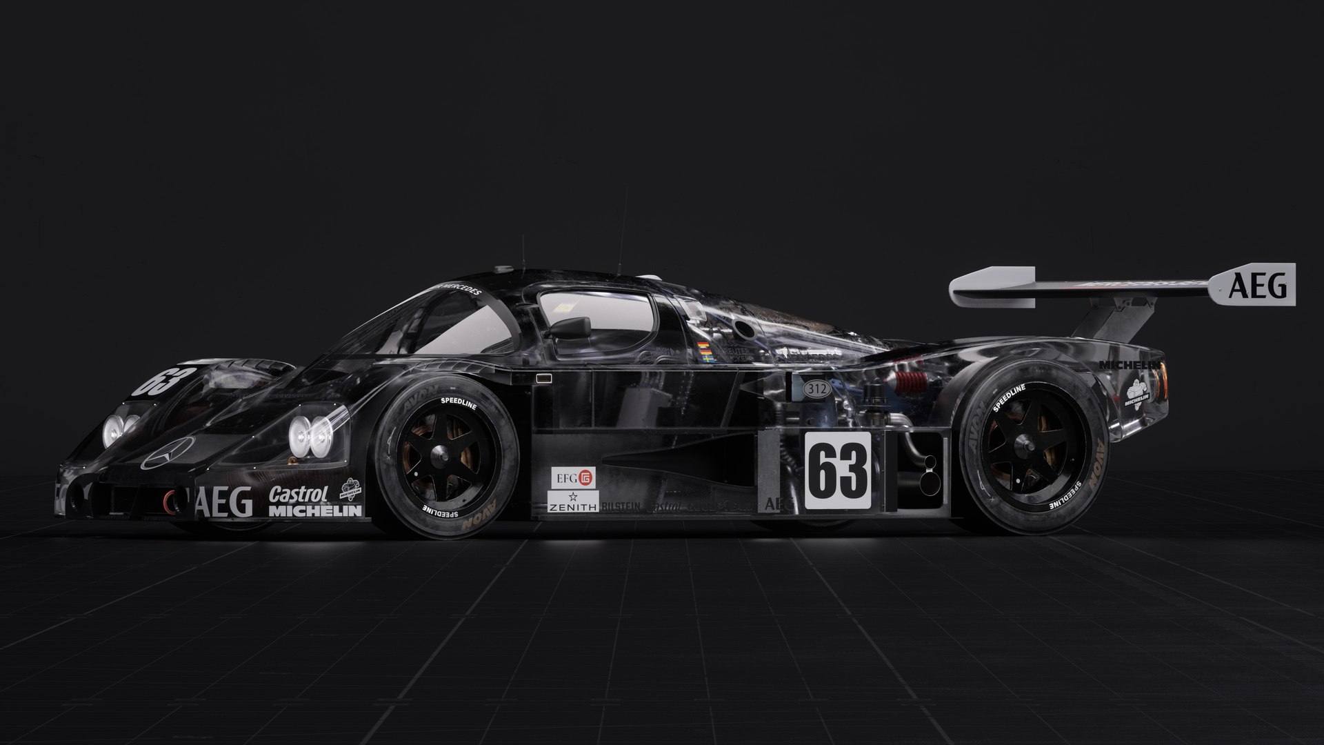 3D Model Mercedes Sauber C9 - 1989 With Chassis - TurboSquid 2318094