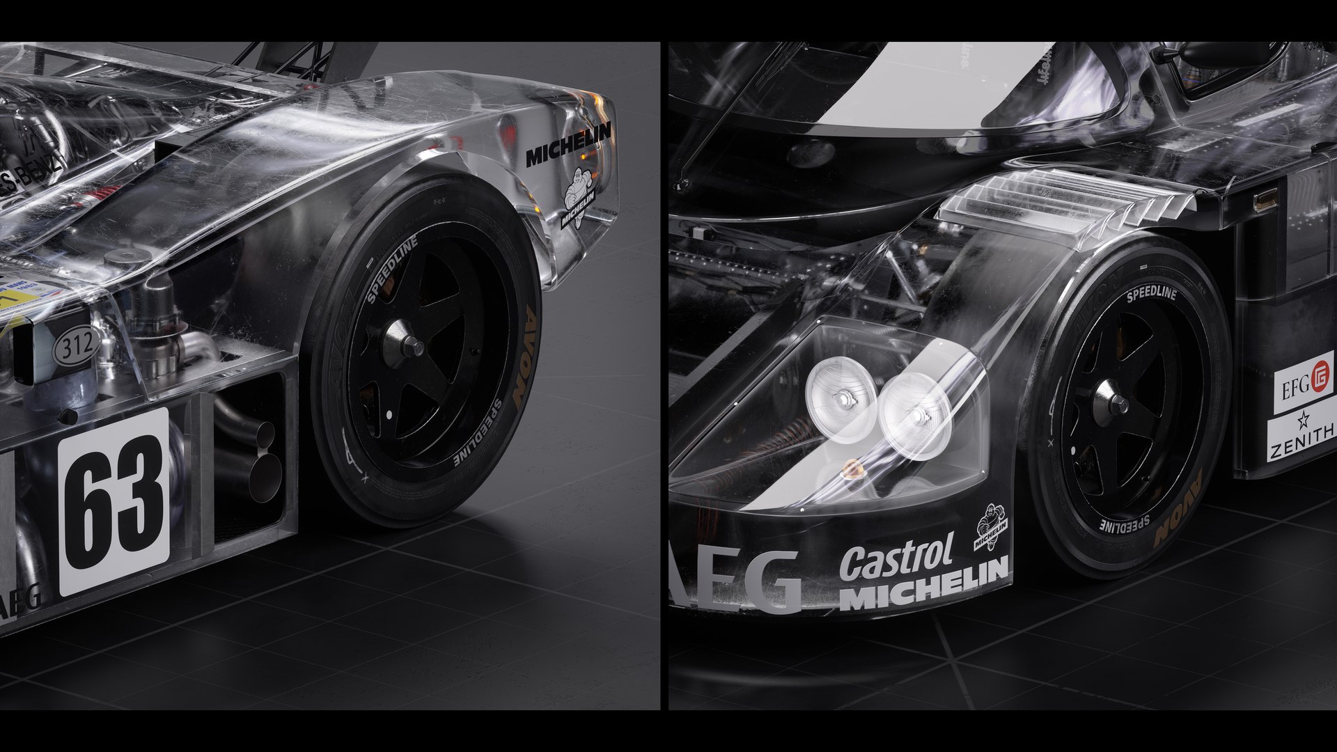 3D Model Mercedes Sauber C9 - 1989 With Chassis - TurboSquid 2318094