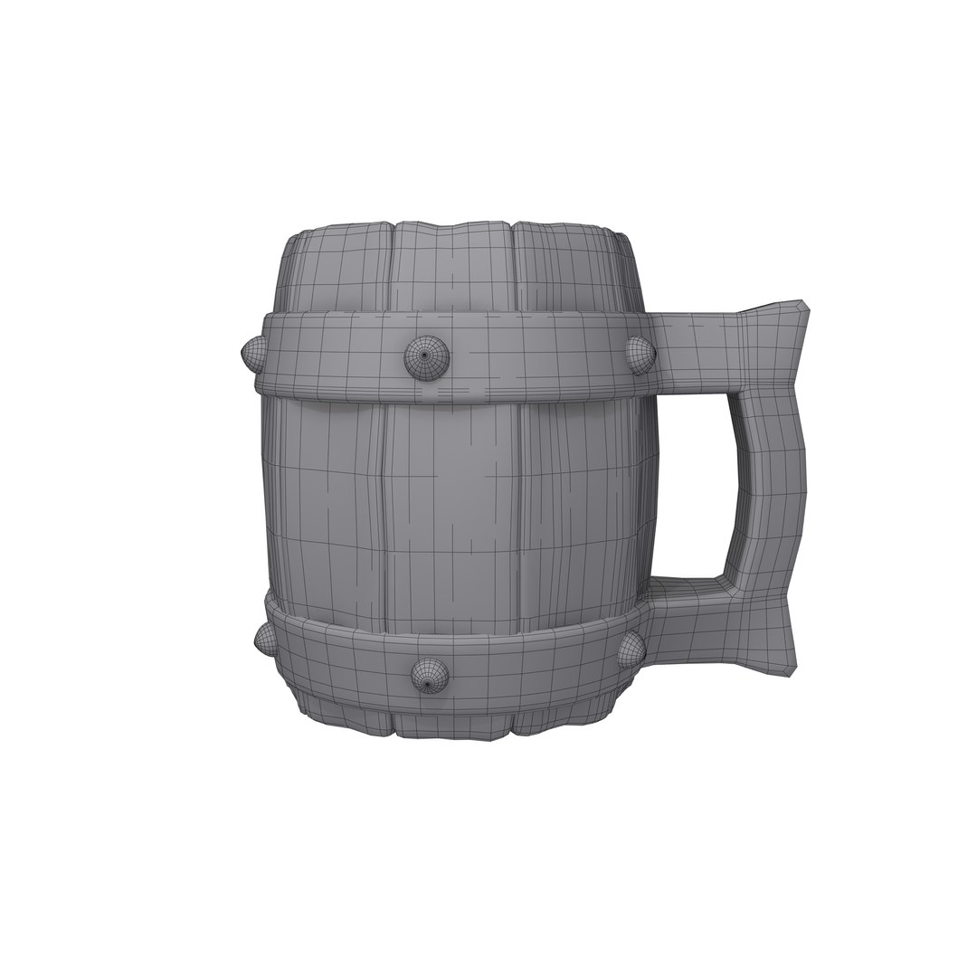 Medieval Wooden Mug Cartoon Model - TurboSquid 1992000