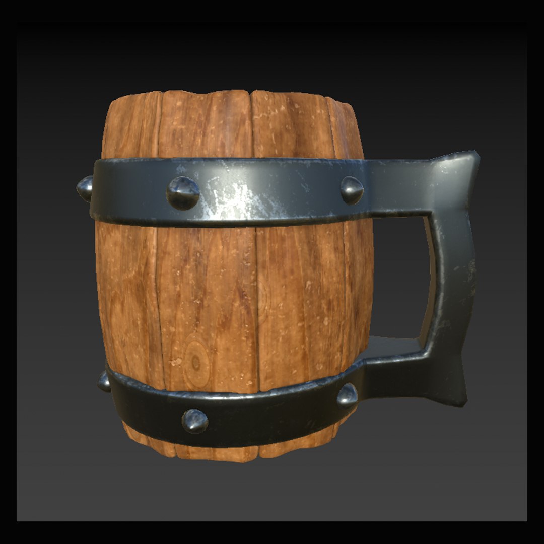 Medieval Wooden Mug Cartoon Model - TurboSquid 1992000