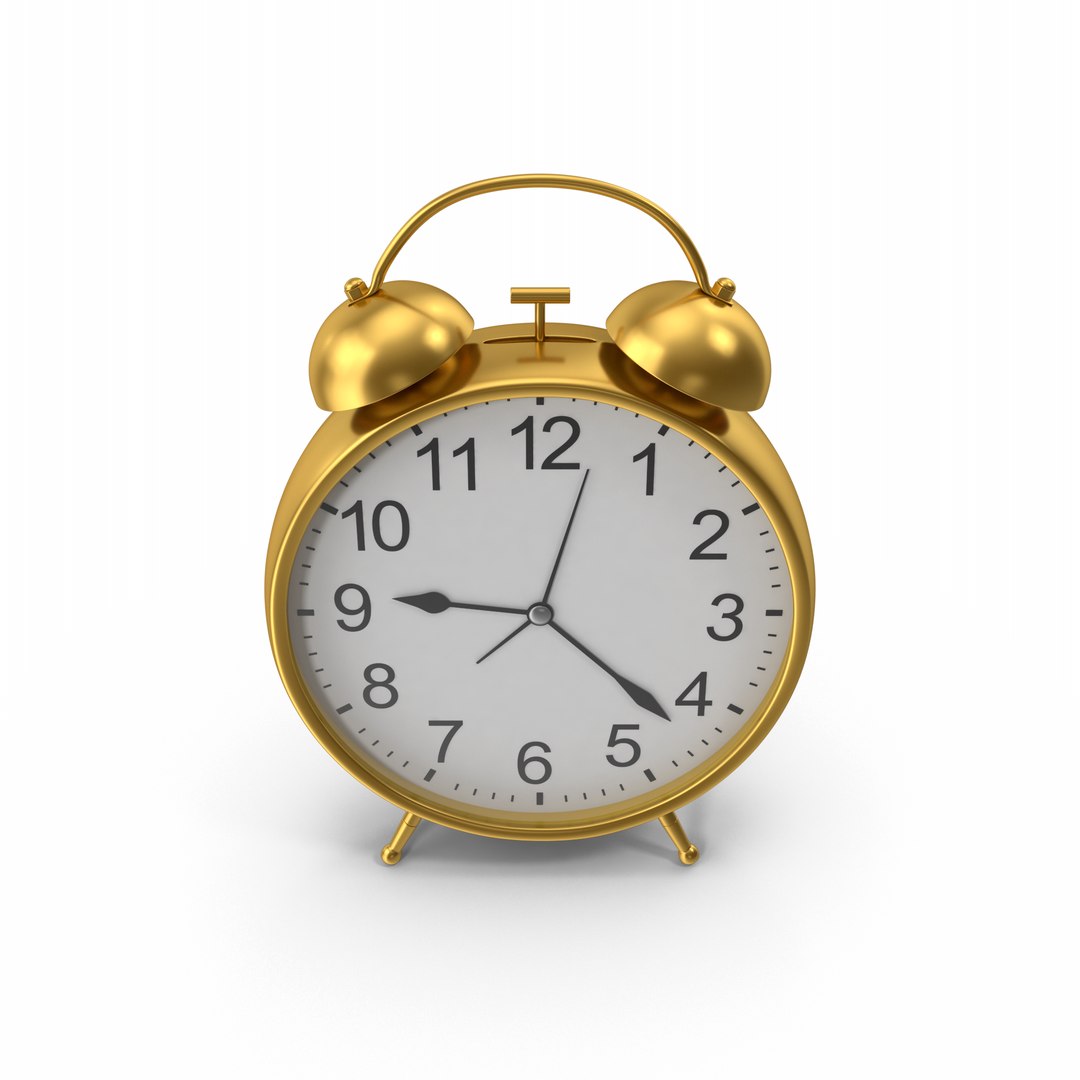 3D Alarm Clock Gold - TurboSquid 1831016