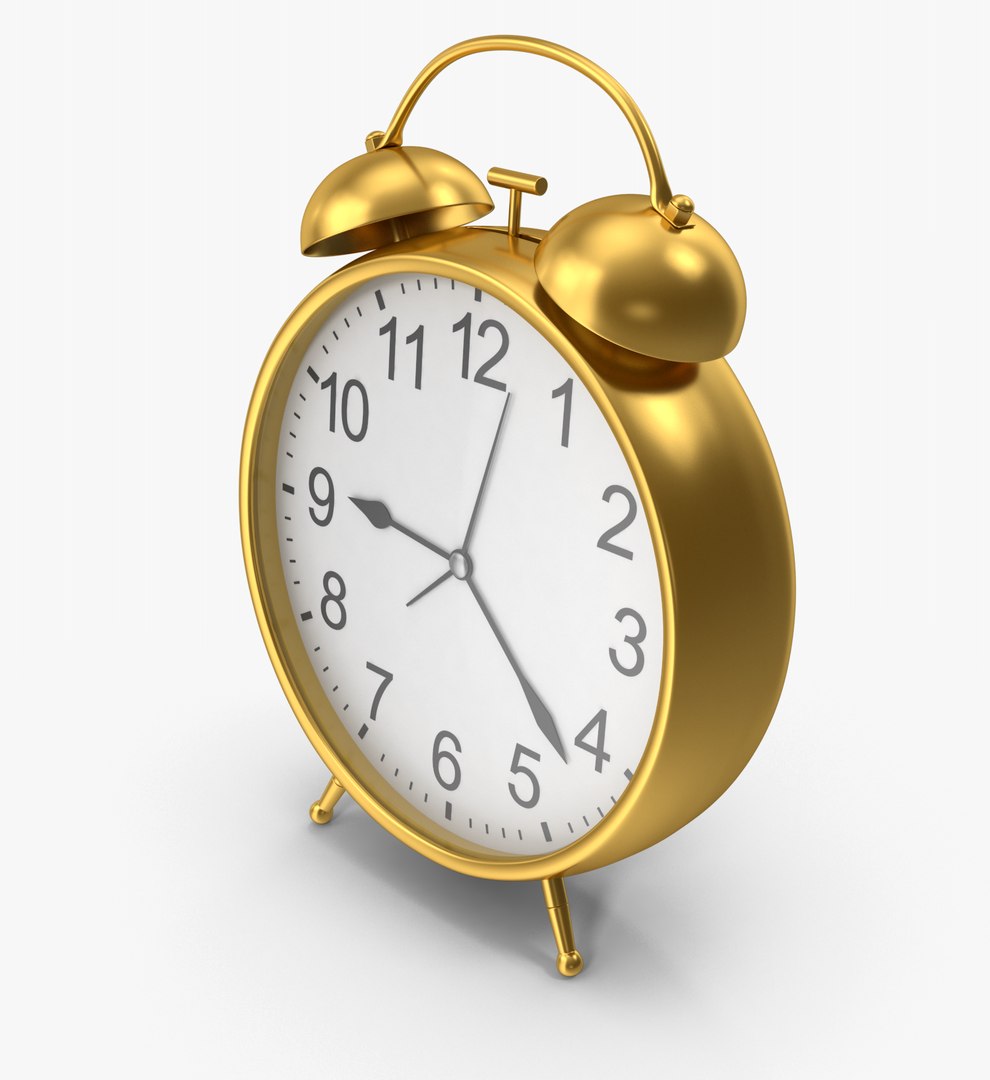 3D Alarm Clock Gold - TurboSquid 1831016