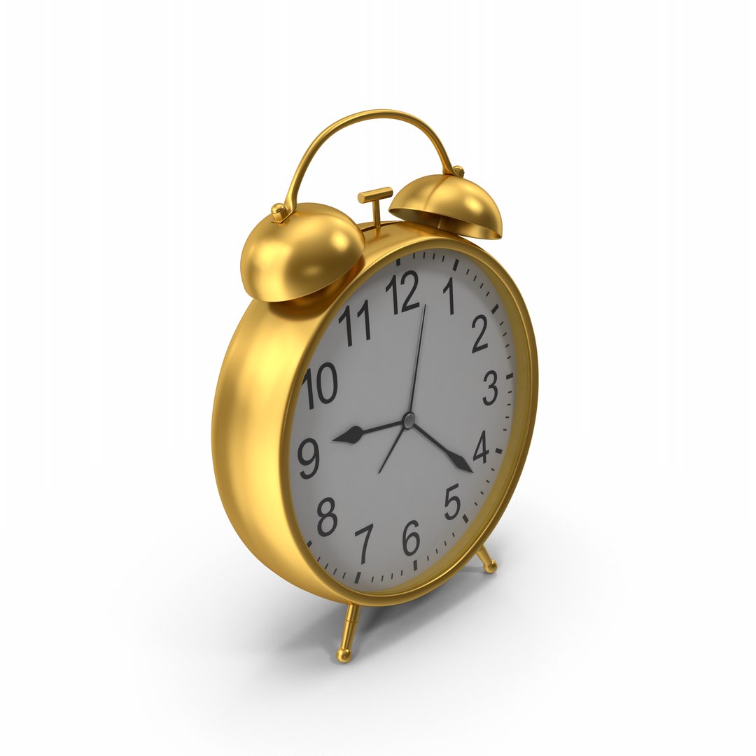 3D Alarm Clock Gold - TurboSquid 1831016