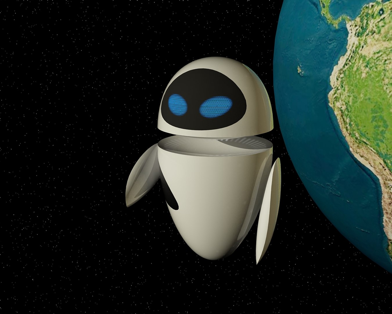 3ds Robot Eve Cartoon Wall-e