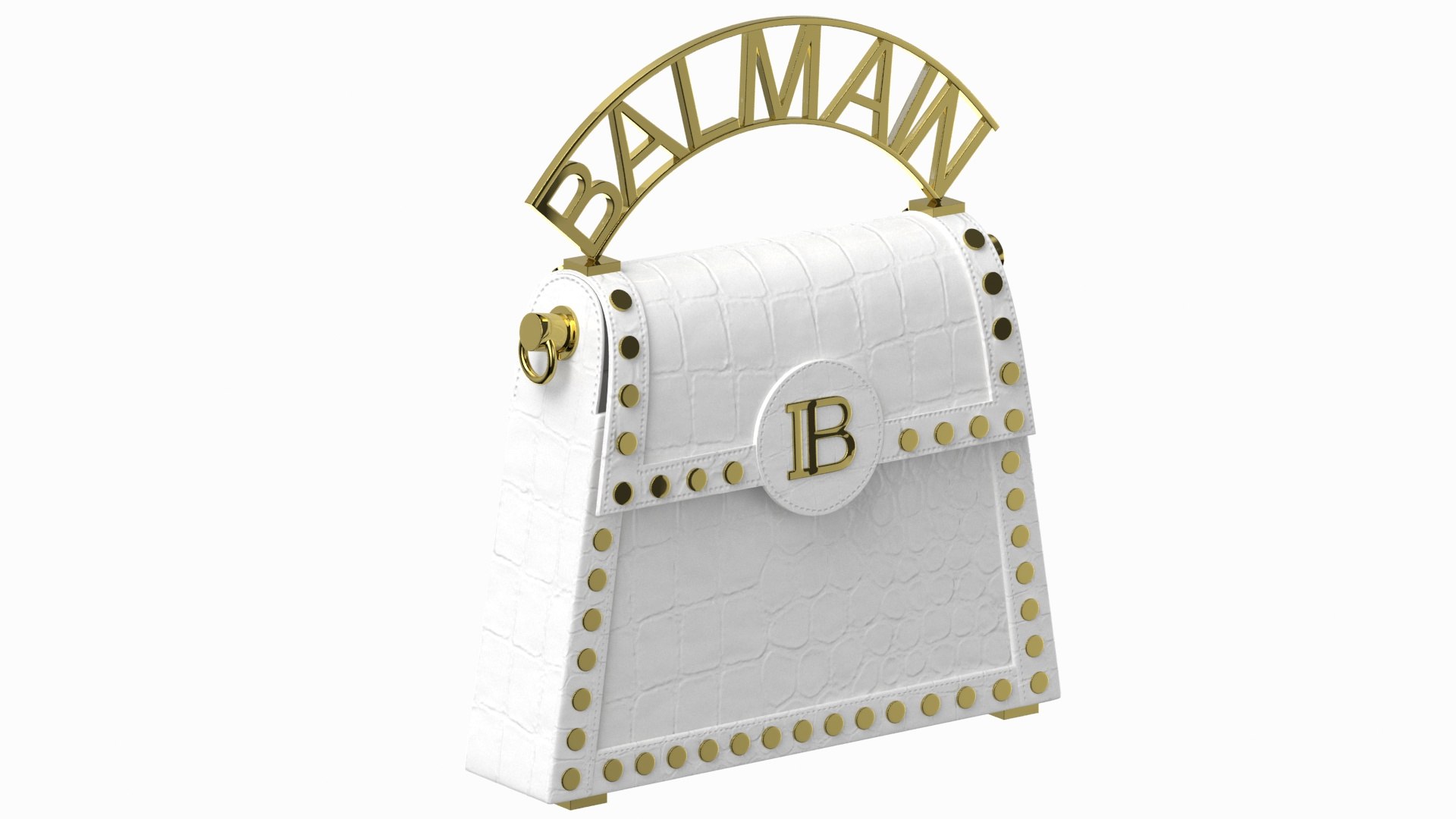 Balmain B Buzz Dynasty Small Bag White Crocodile 3D Model - TurboSquid 2256562
