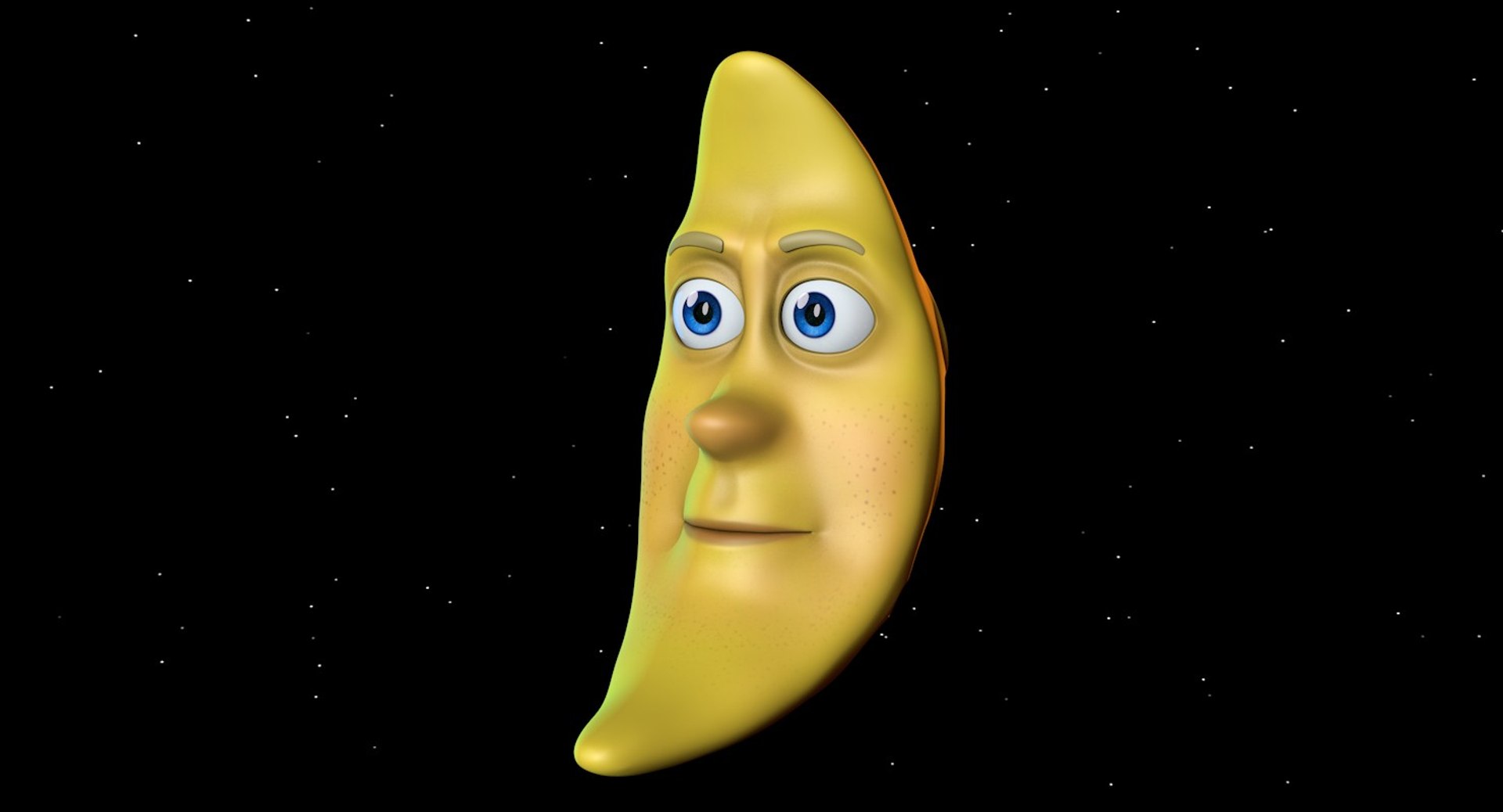Cartoon Moon Character 3d C4d