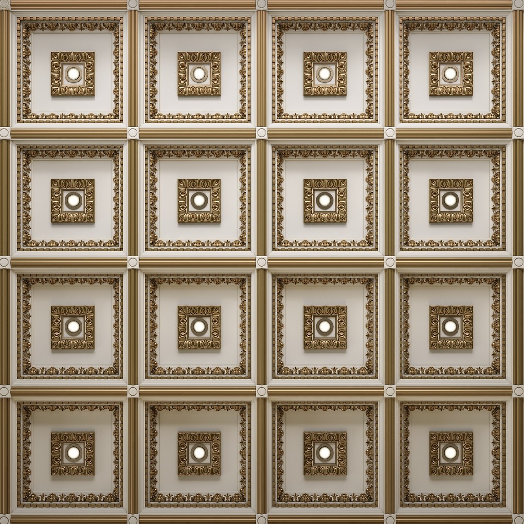 Ceiling Decorative Tile 3D - TurboSquid 1473273