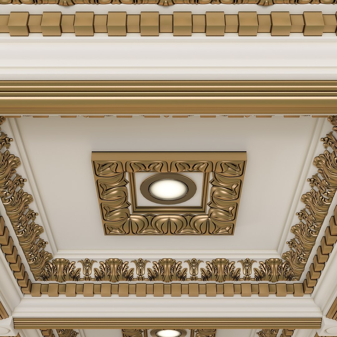 Ceiling Decorative Tile 3D - TurboSquid 1473273