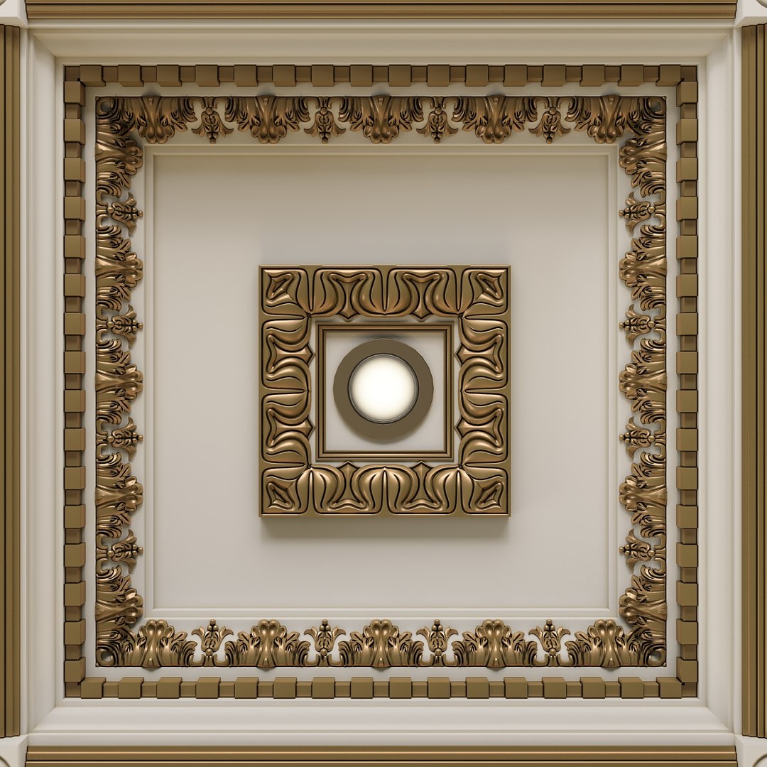 Ceiling Decorative Tile 3D - TurboSquid 1473273