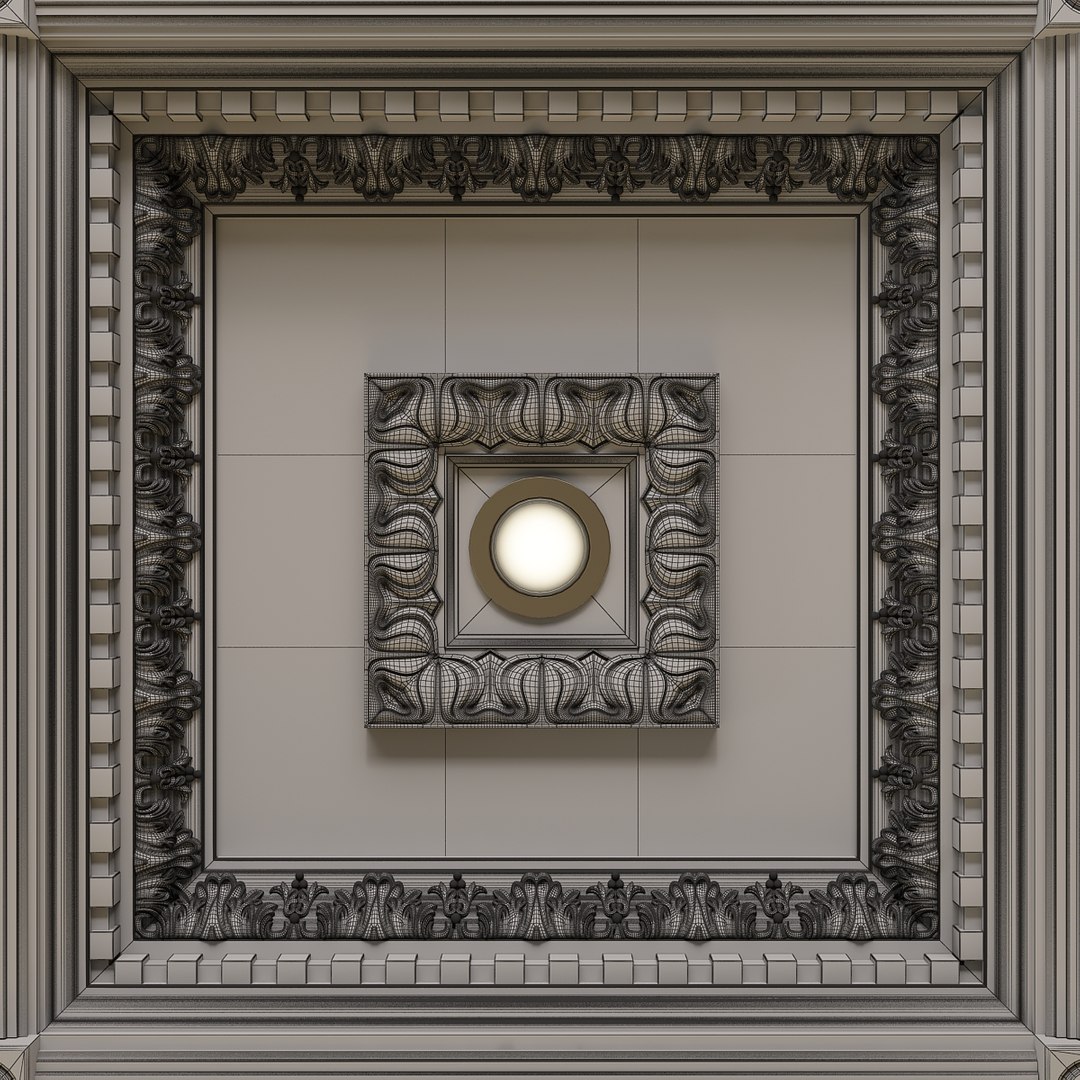 Ceiling Decorative Tile 3D - TurboSquid 1473273