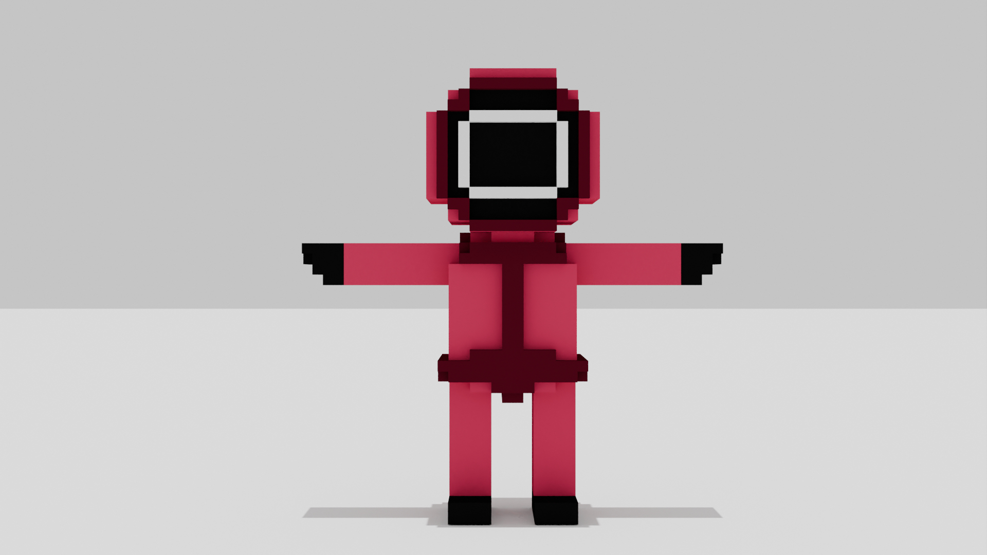 Squid Games Voxel Character T-Pose 3D Model - TurboSquid 2336133