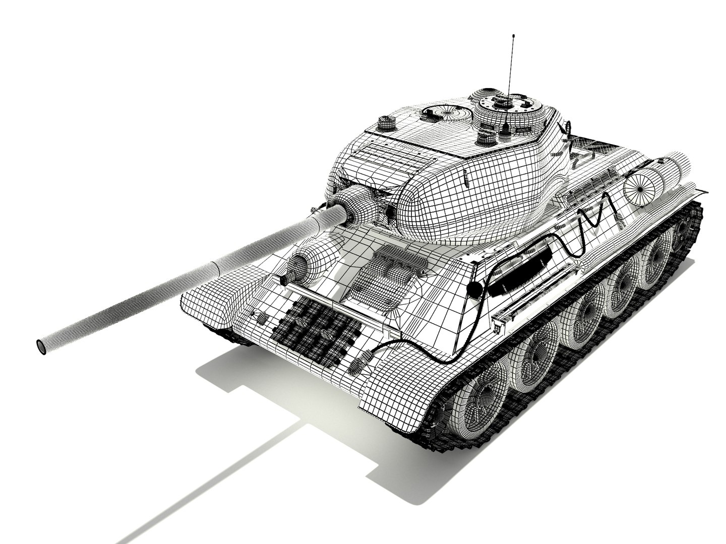 3d Model T-34-85 Tanks Soviet