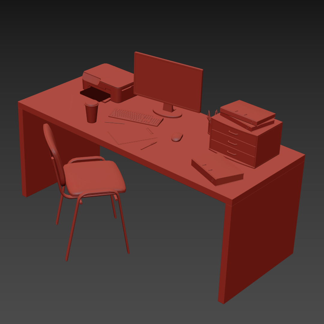 3D office table items model - TurboSquid 1198135