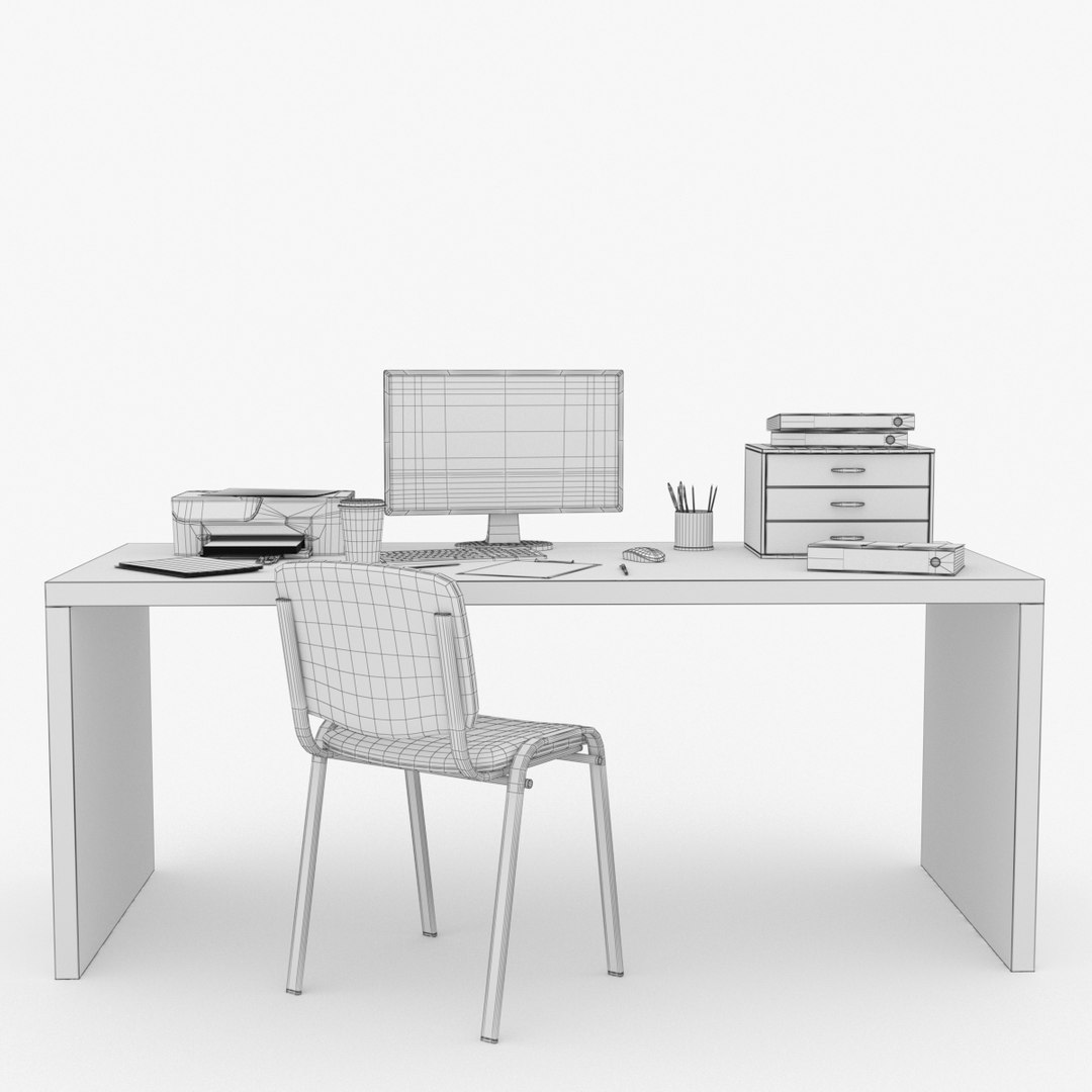 3D office table items model - TurboSquid 1198135
