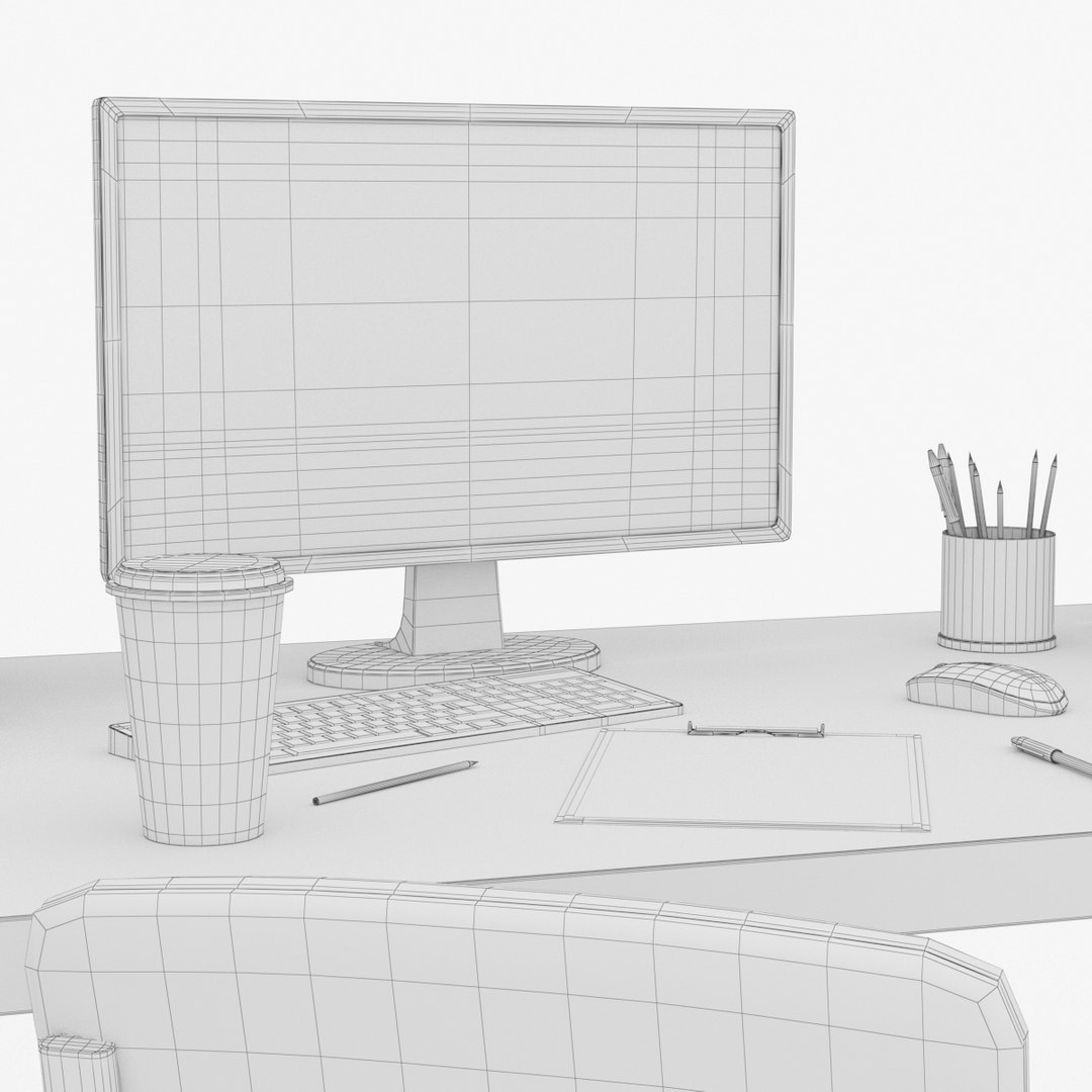 3D office table items model - TurboSquid 1198135