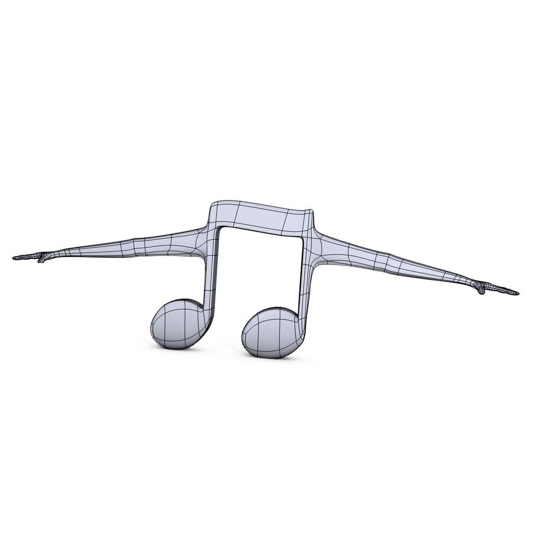 3d music note character