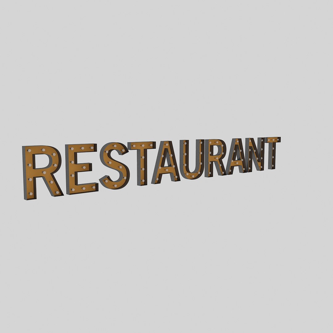 Restaurant sign bulb 3D model - TurboSquid 1455137