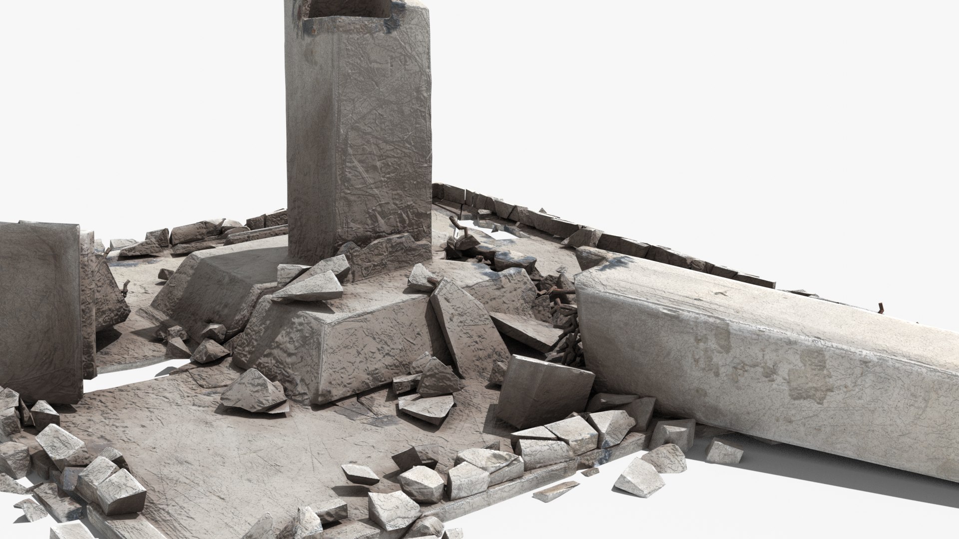 Broken Monument 3D Model - TurboSquid 1490869