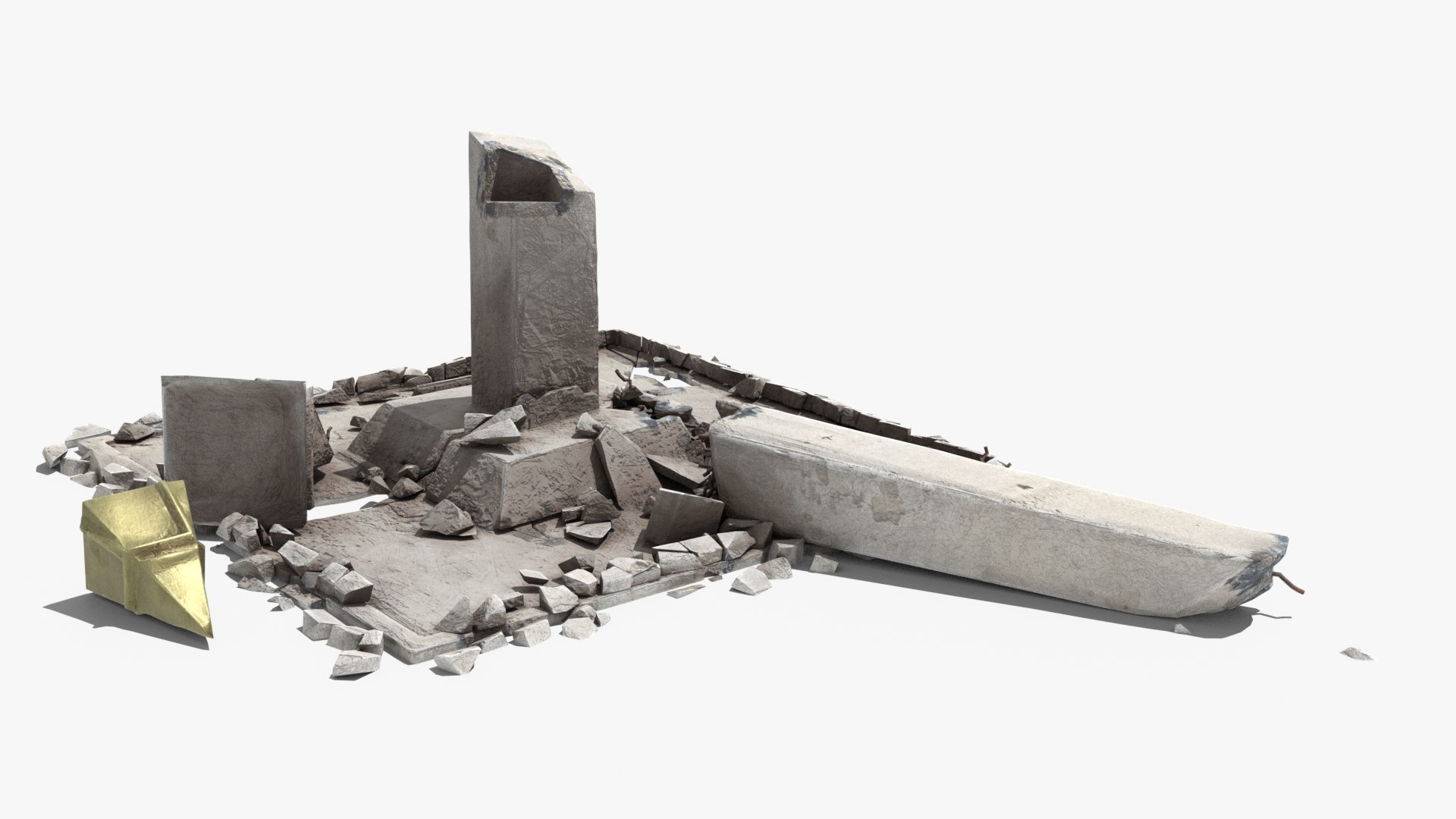 Broken Monument 3D Model - TurboSquid 1490869