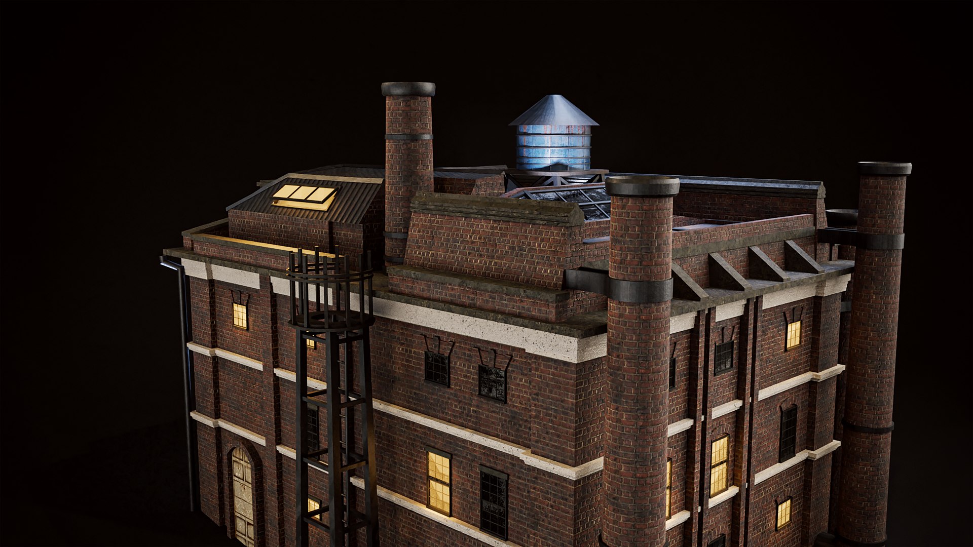 OLD FACTORY BUILDING Low-poly 3D Model Model - TurboSquid 2090548