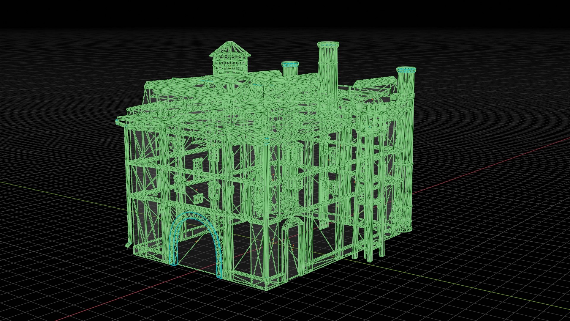 OLD FACTORY BUILDING Low-poly 3D Model Model - TurboSquid 2090548