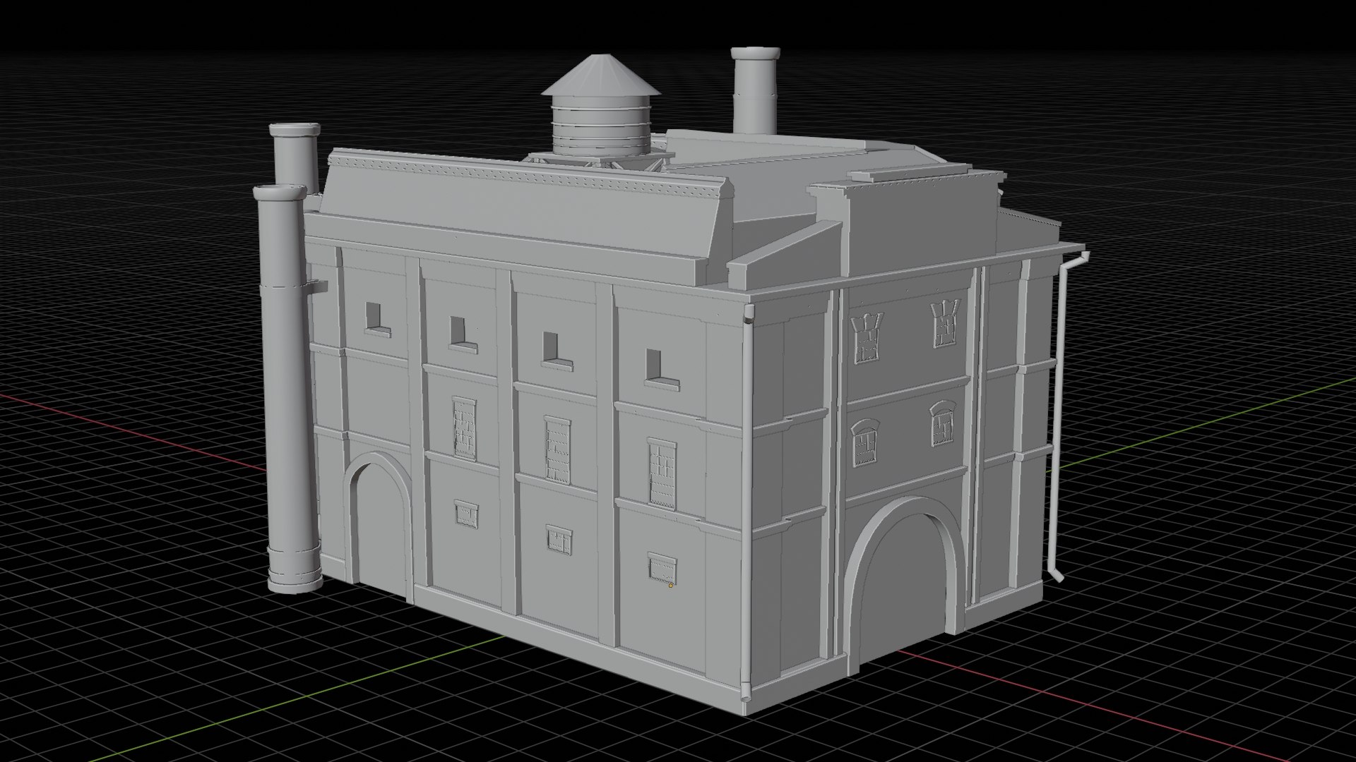 OLD FACTORY BUILDING Low-poly 3D Model Model - TurboSquid 2090548