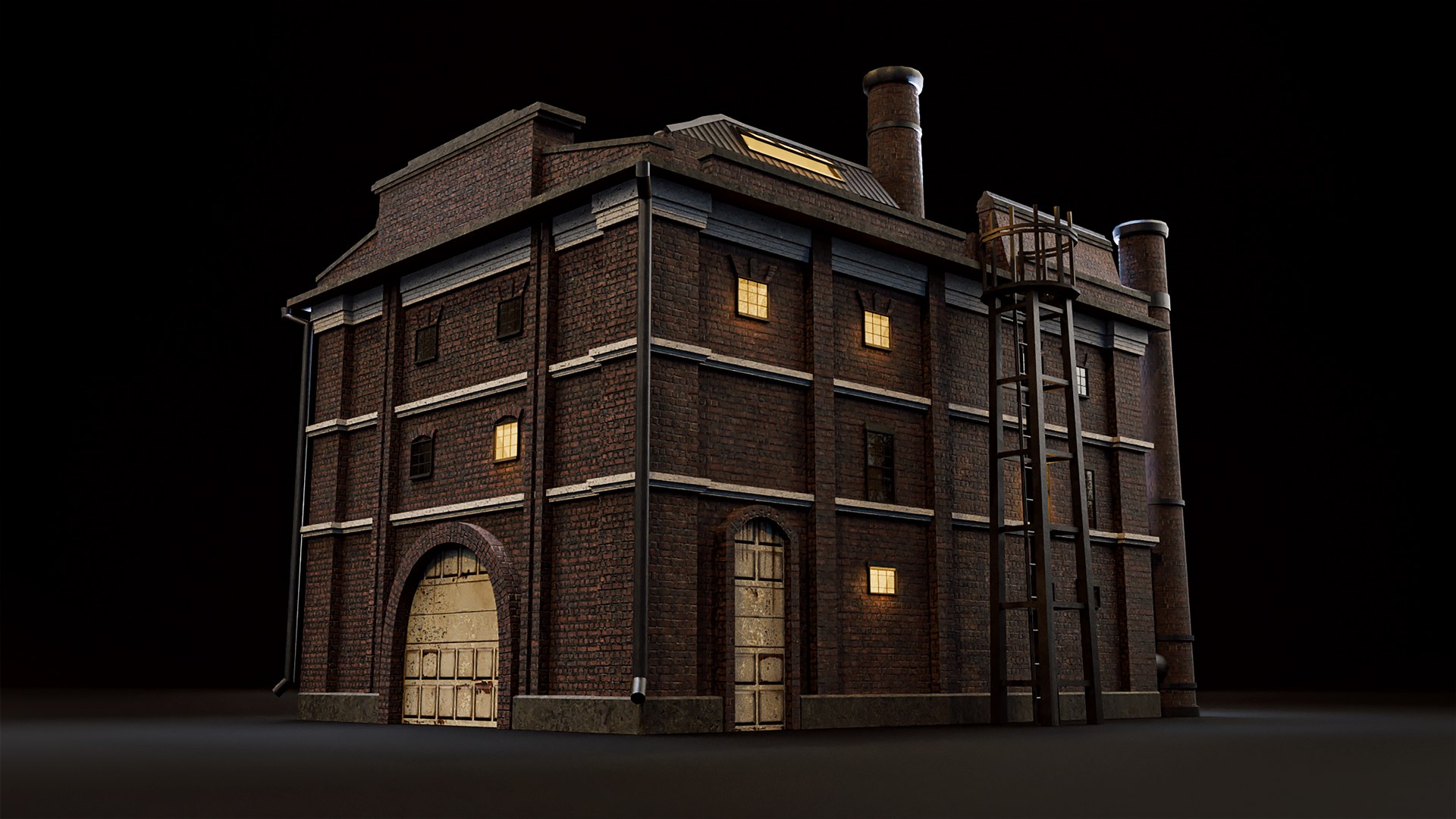OLD FACTORY BUILDING Low-poly 3D Model Model - TurboSquid 2090548