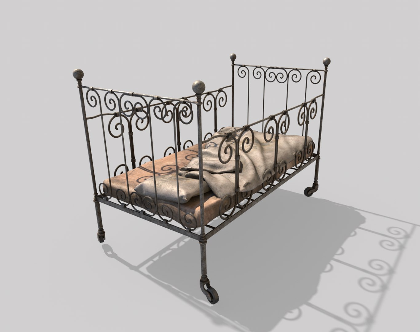 3D Old Rusty And Dirty Crib Model - TurboSquid 1796338