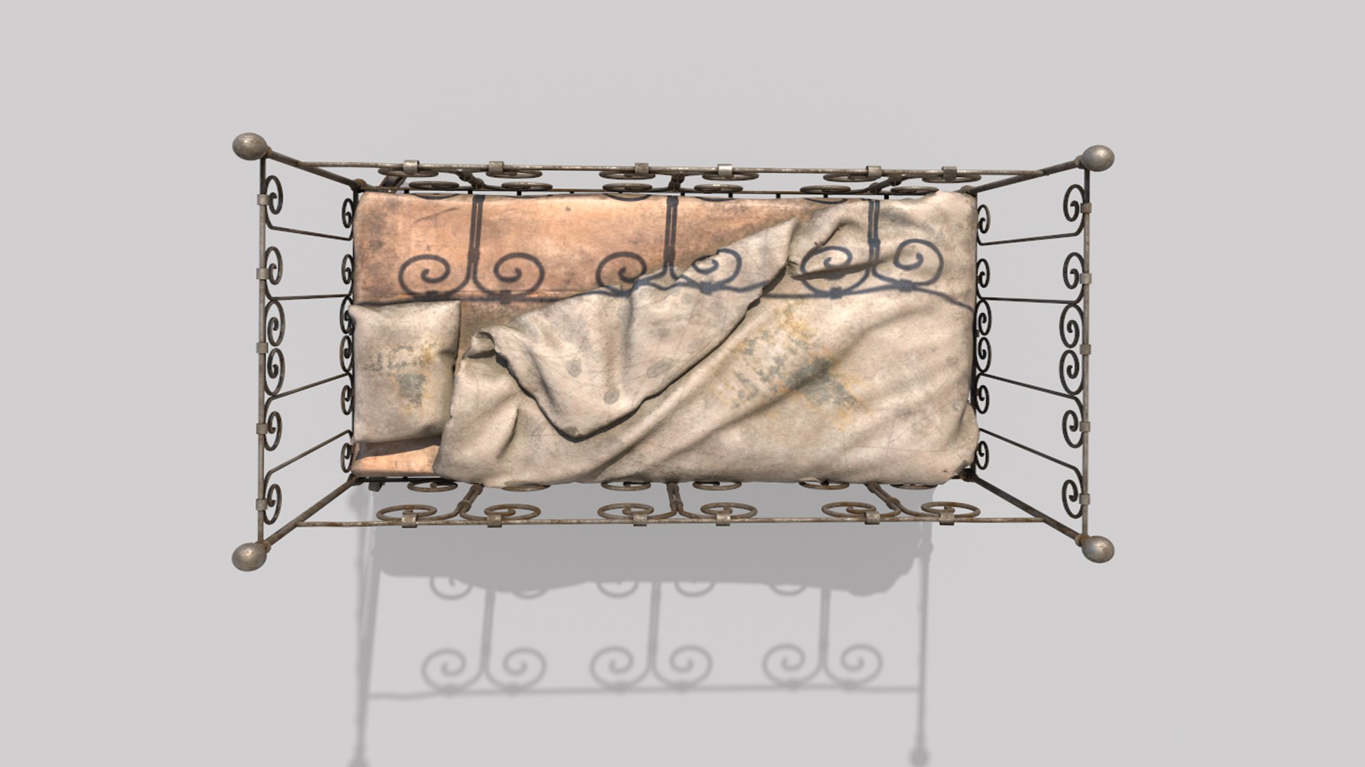 3D Old Rusty And Dirty Crib Model - TurboSquid 1796338