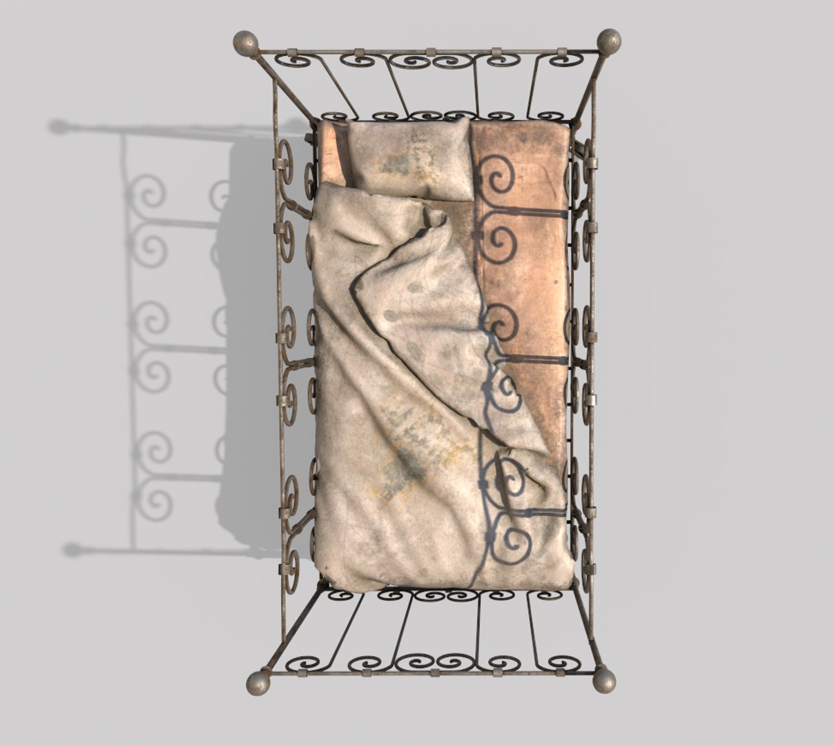 3D Old Rusty And Dirty Crib Model - TurboSquid 1796338