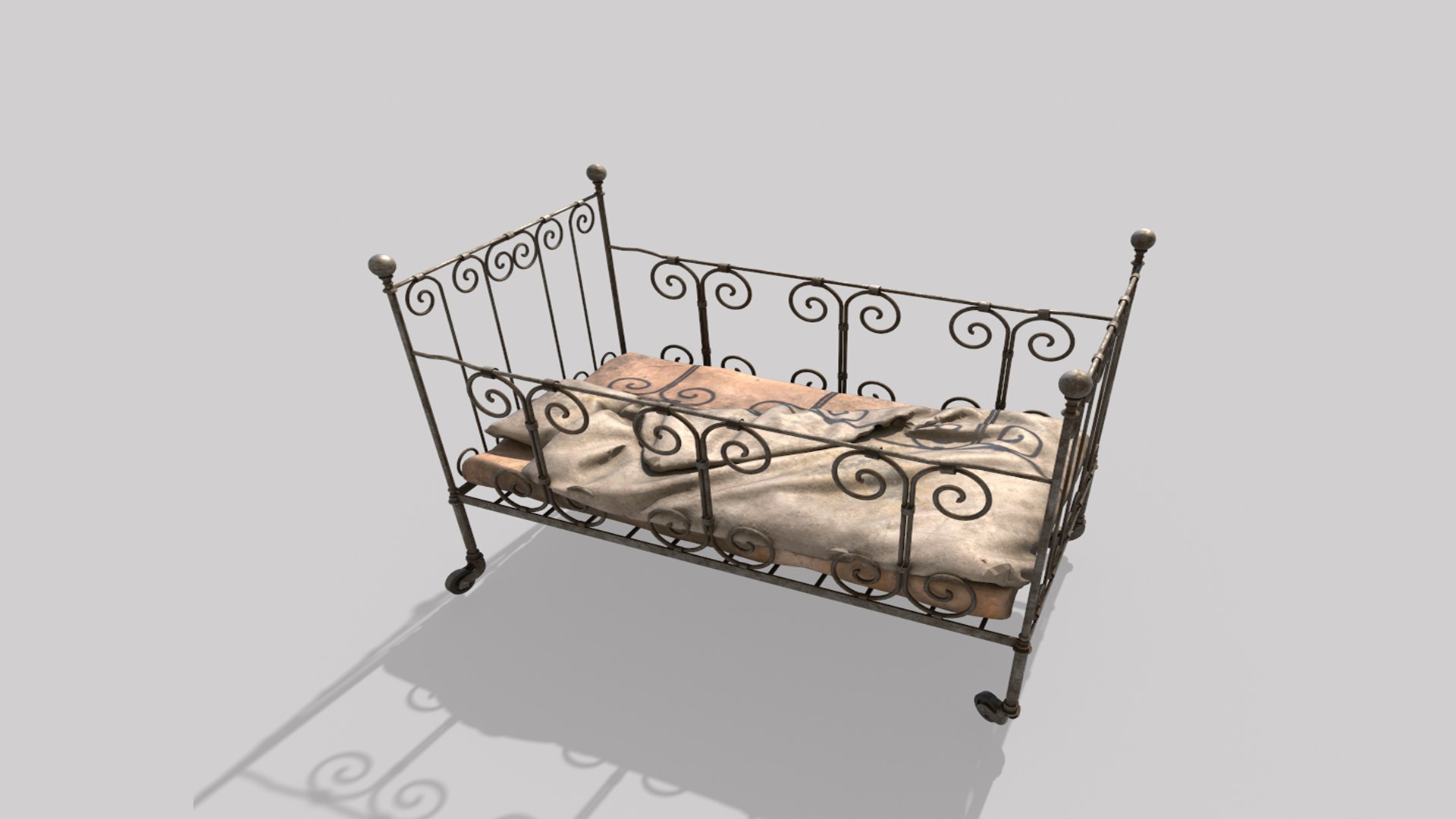 3D Old Rusty And Dirty Crib Model - TurboSquid 1796338