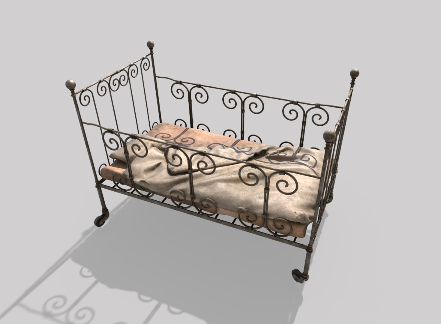 3D Old Rusty And Dirty Crib Model - TurboSquid 1796338