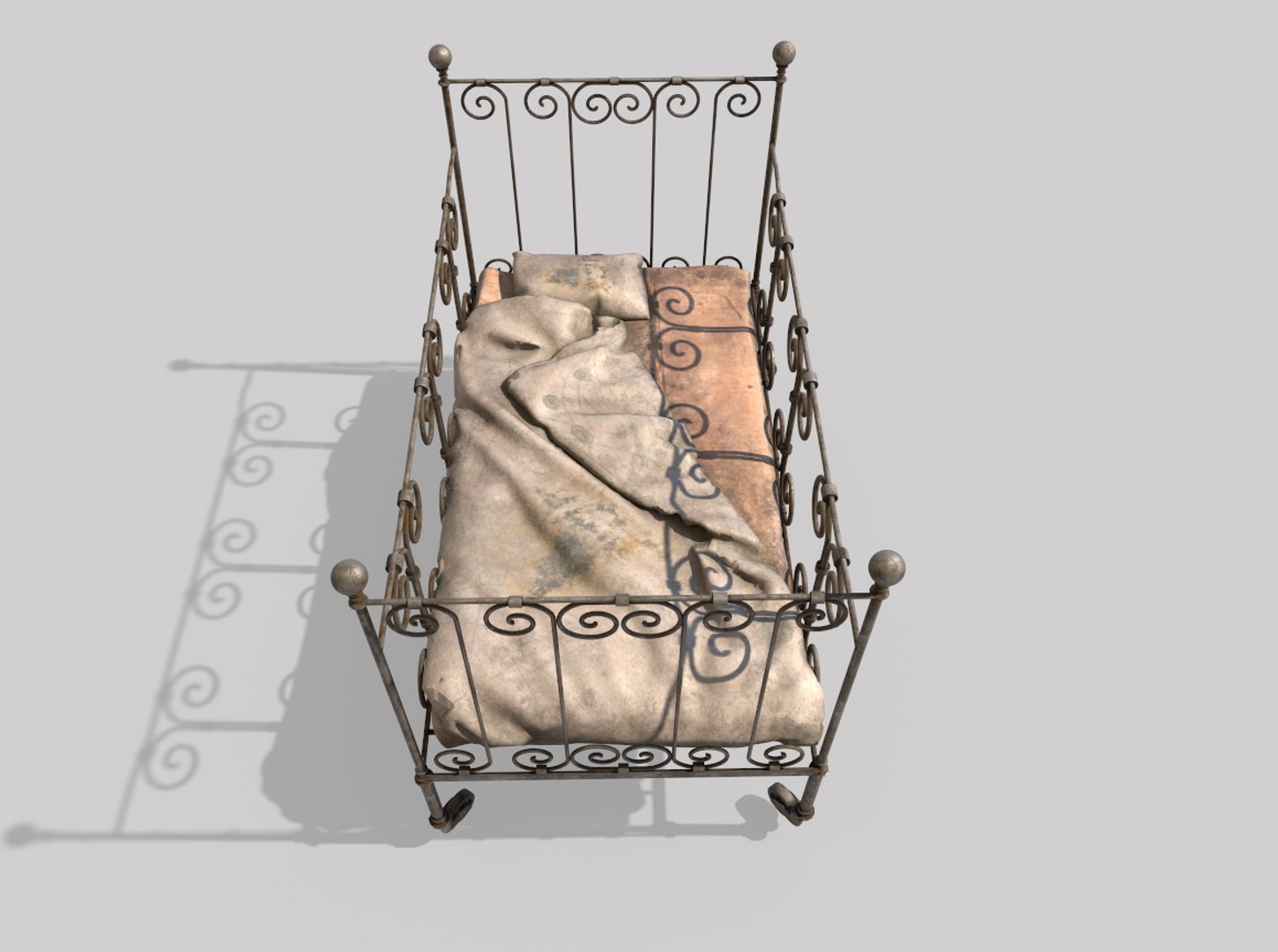 3D Old Rusty And Dirty Crib Model - TurboSquid 1796338